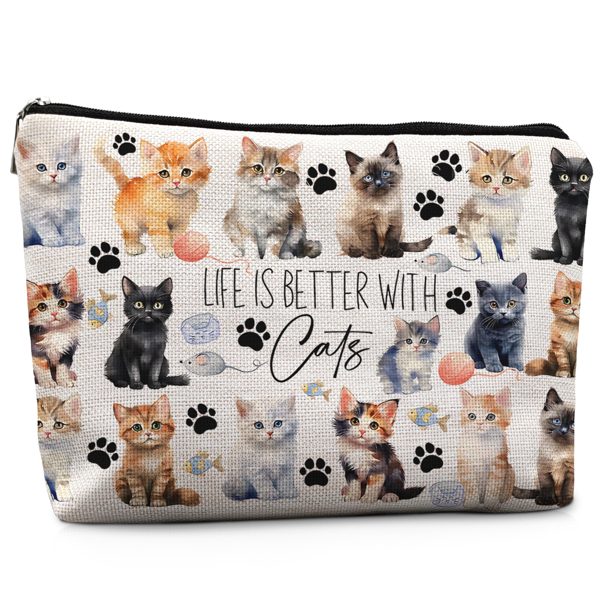 Amazon.com: Absnfatu Cat Makeup Bag, Cat Gifts for Women Cat Lovers ...