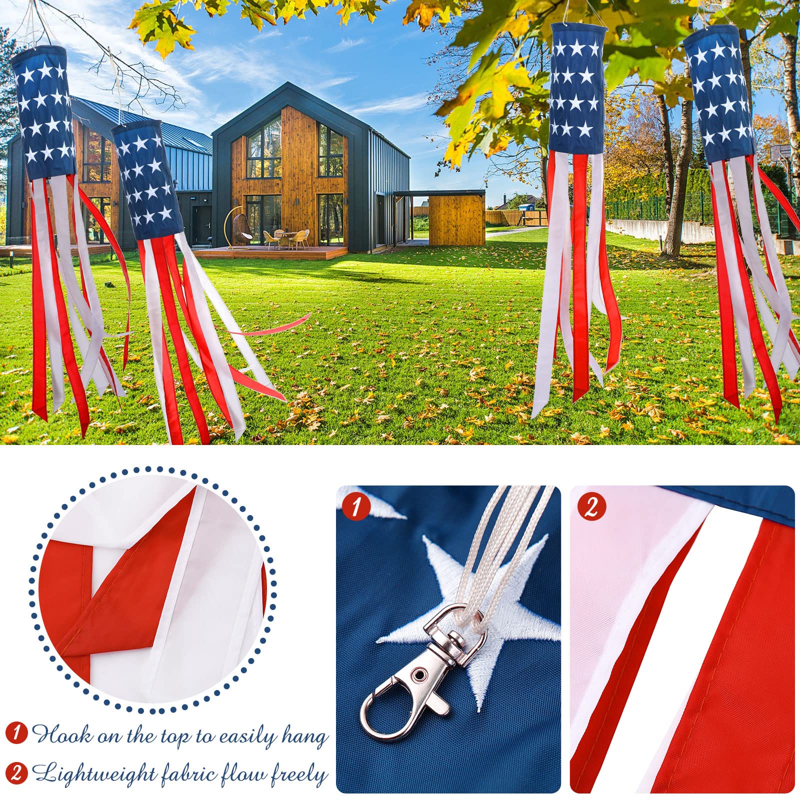 Snapklik.com : 4 Pcs 4th Of July Decorations 40 Inch American Flag ...