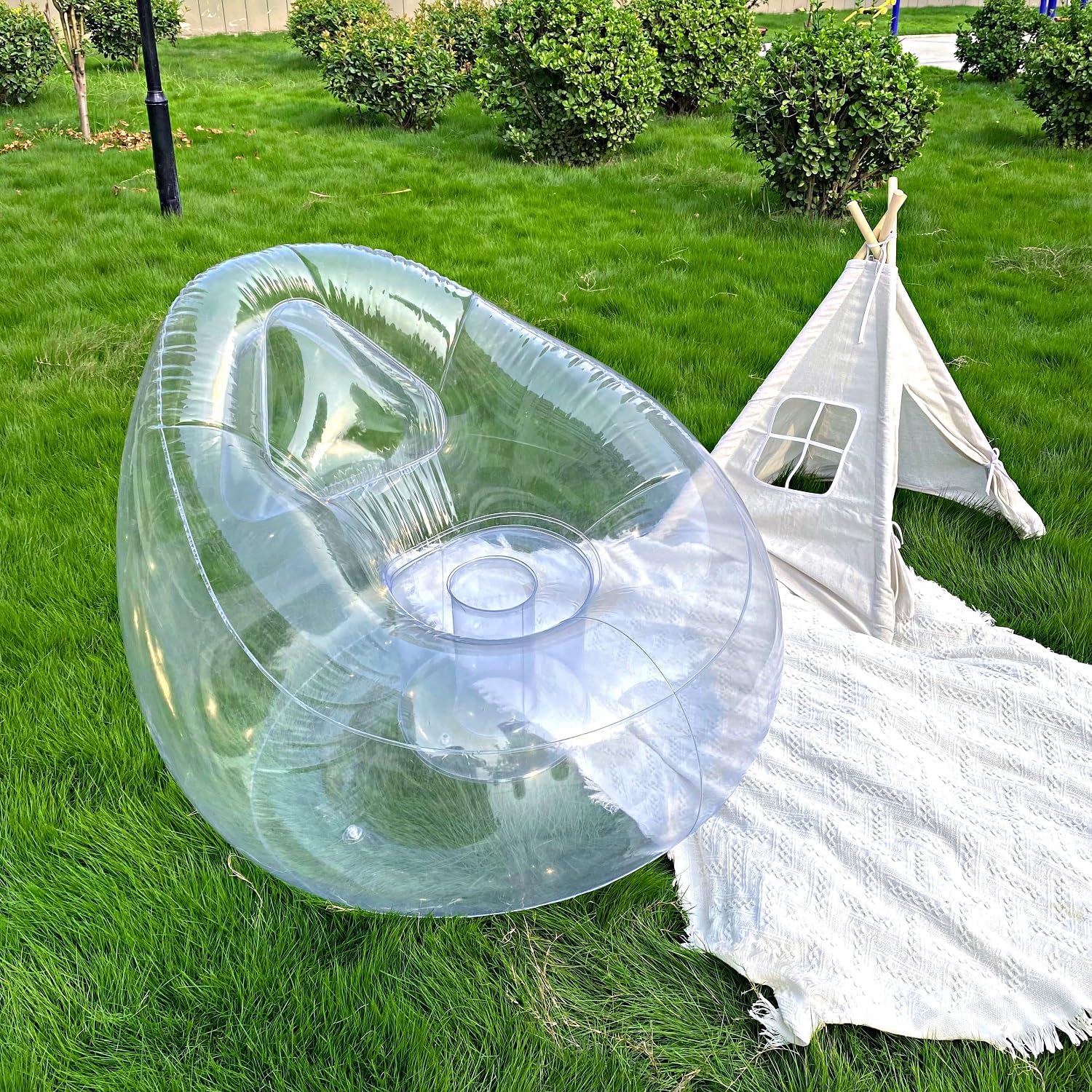 Amazon.com: Baiao Inflatable Chair,Transparent Inflatable Couch Chair ...