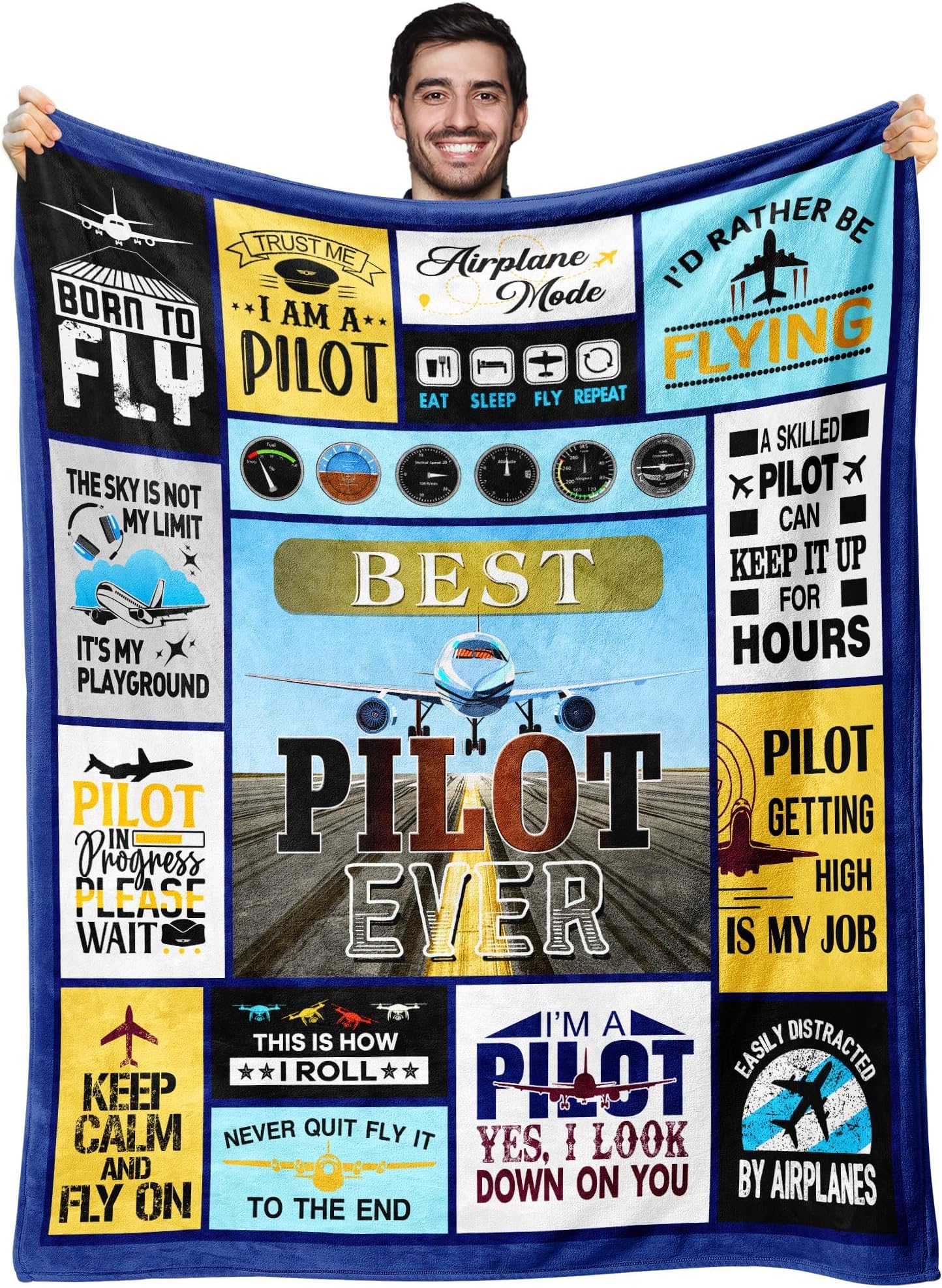 Amazon.com: peakman Pilot Gifts Blanket,Pilot Gifts Aviation Men,Pilot ...