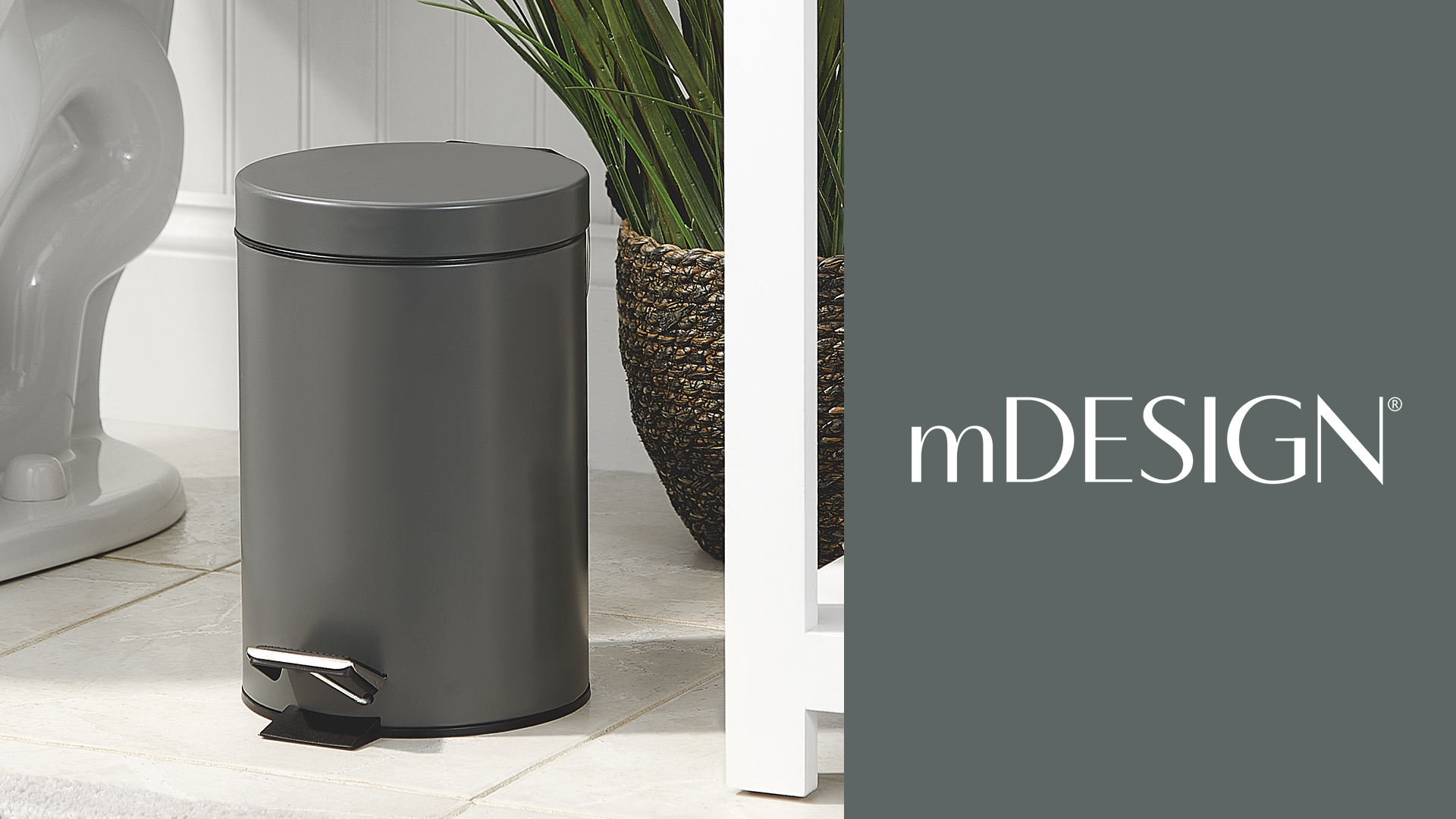 Snapklik.com : mDesign Tall 30 Liter / 7 Gallon Large Round Metal ...