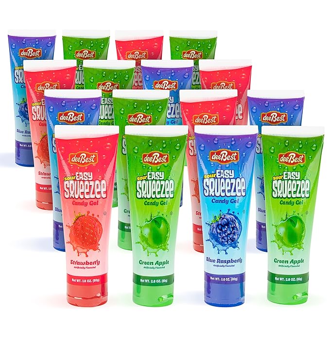 Amazon.com : Dee Best Liquid Sour Easy Squeeze Candy Tube -Assorted ...