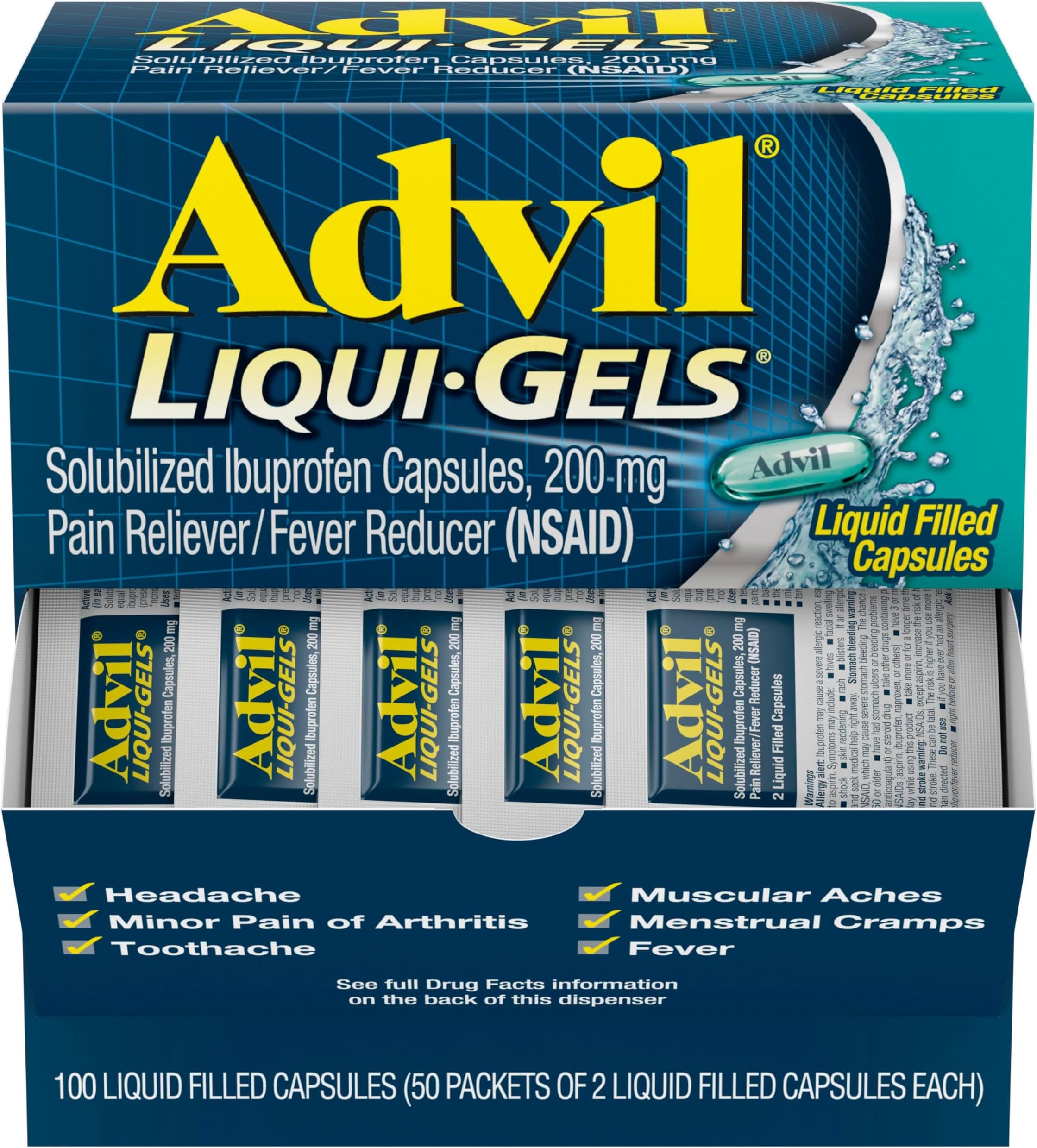 Amazon.com: Motrin IB, Ibuprofen 200mg Tablets, NSAID Pain Reliever ...