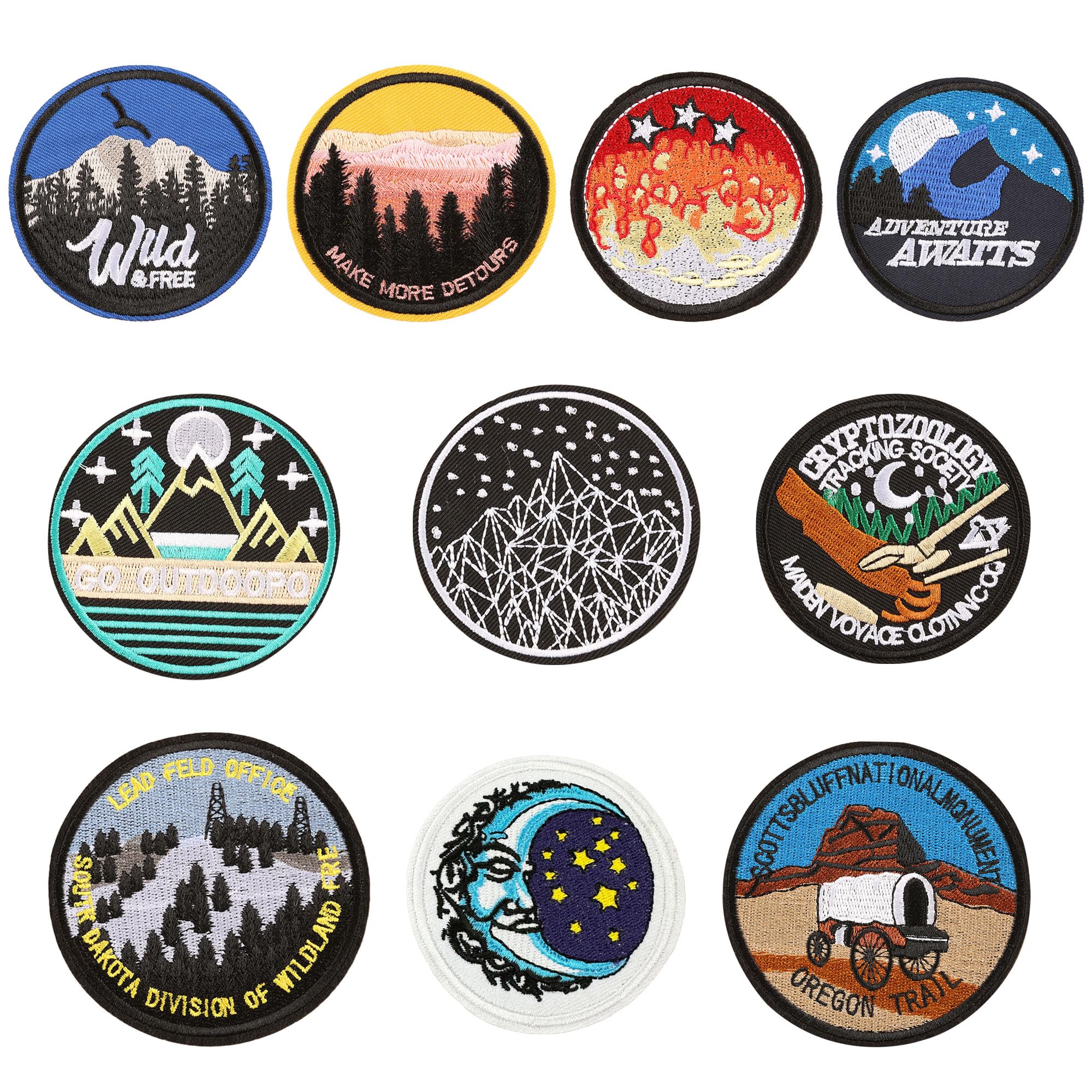 Amazon.com: Woohome Patch Embroidered, 10 PCS Landscape Iron on ...