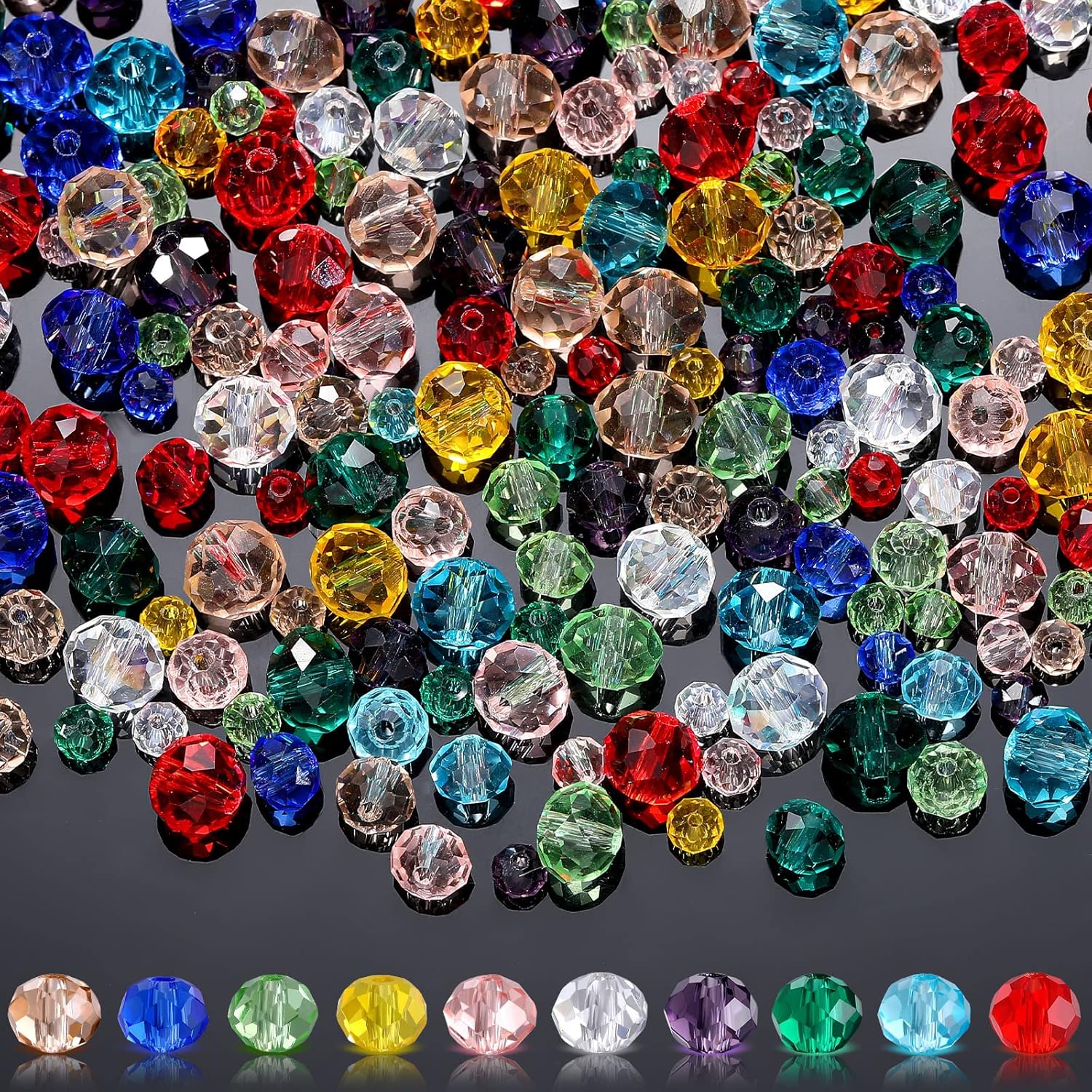 Amazon.com: 1000 Pcs Glass Beads Bulk Assorted Crystal Beads for ...