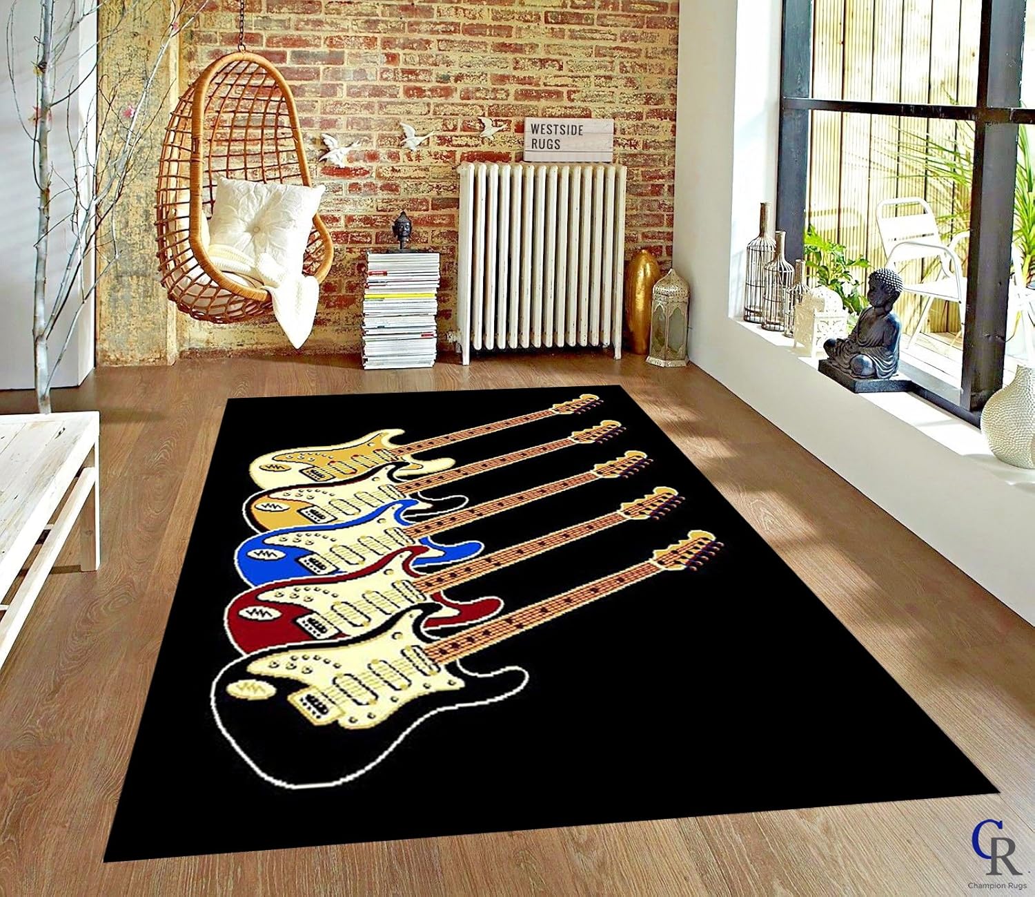 Amazon.com: Champion Rugs Musical Instruments Guitars Music Room Modern ...