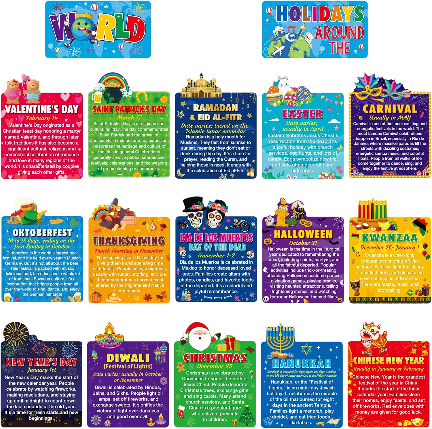 Classroom Educational Posters Holiday Posters from Around The World ...