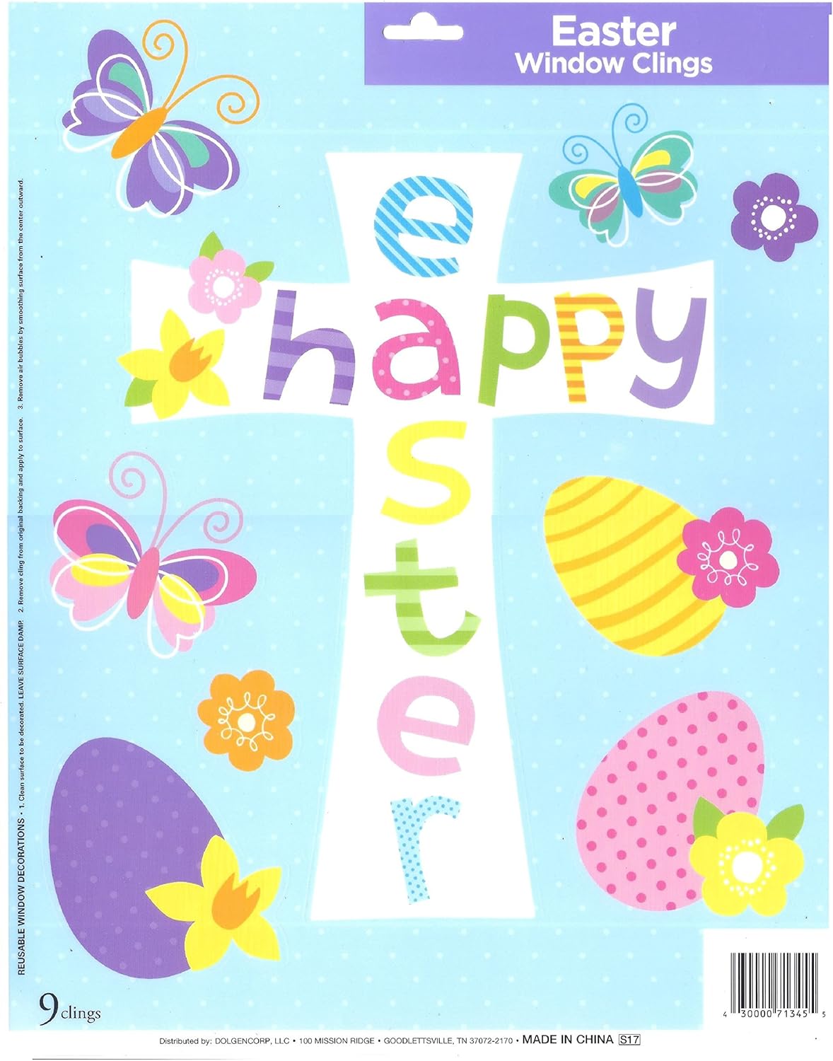 Amazon.com: Easter Window Clings with Cross : Home & Kitchen