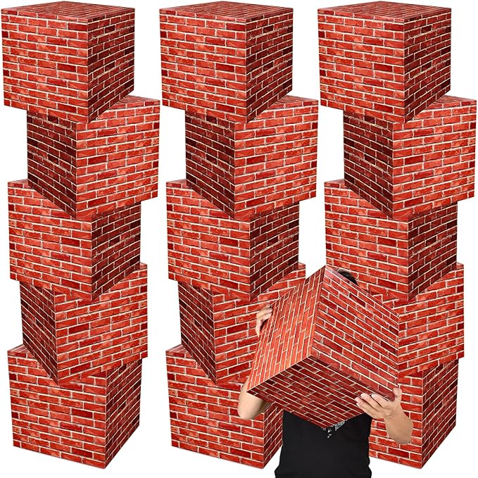 Amazon.com: Mototo 16 PCS Brick Party Boxes Paper Cardboard Building ...