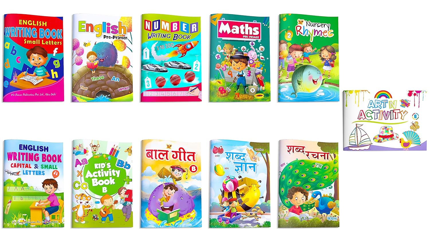 LKG Book Kit - A Set of 11 Books | English | Hindi | Maths | Activity ...