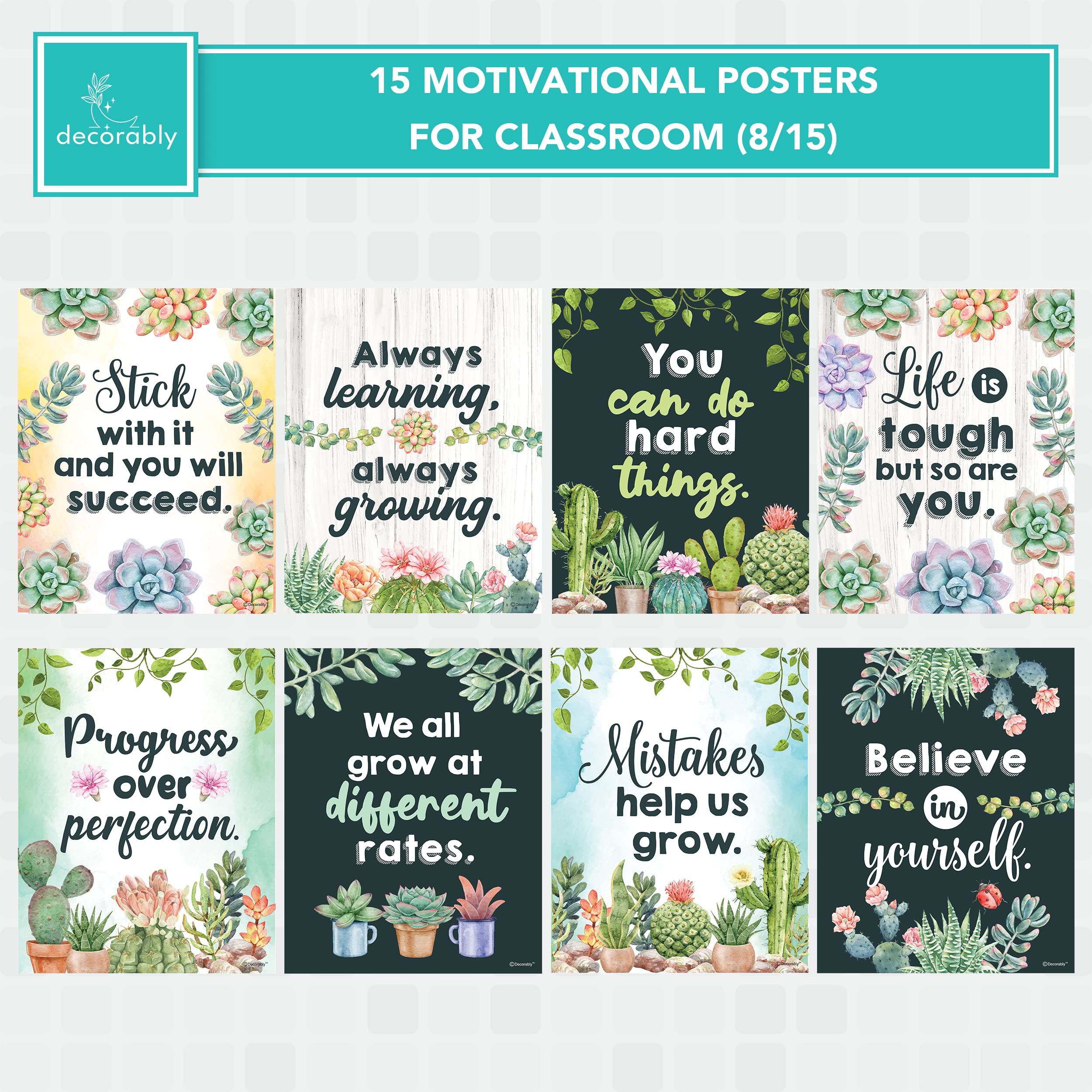 Snapklik.com : Decorably Motivational Posters For Classroom - 15 Cactus ...