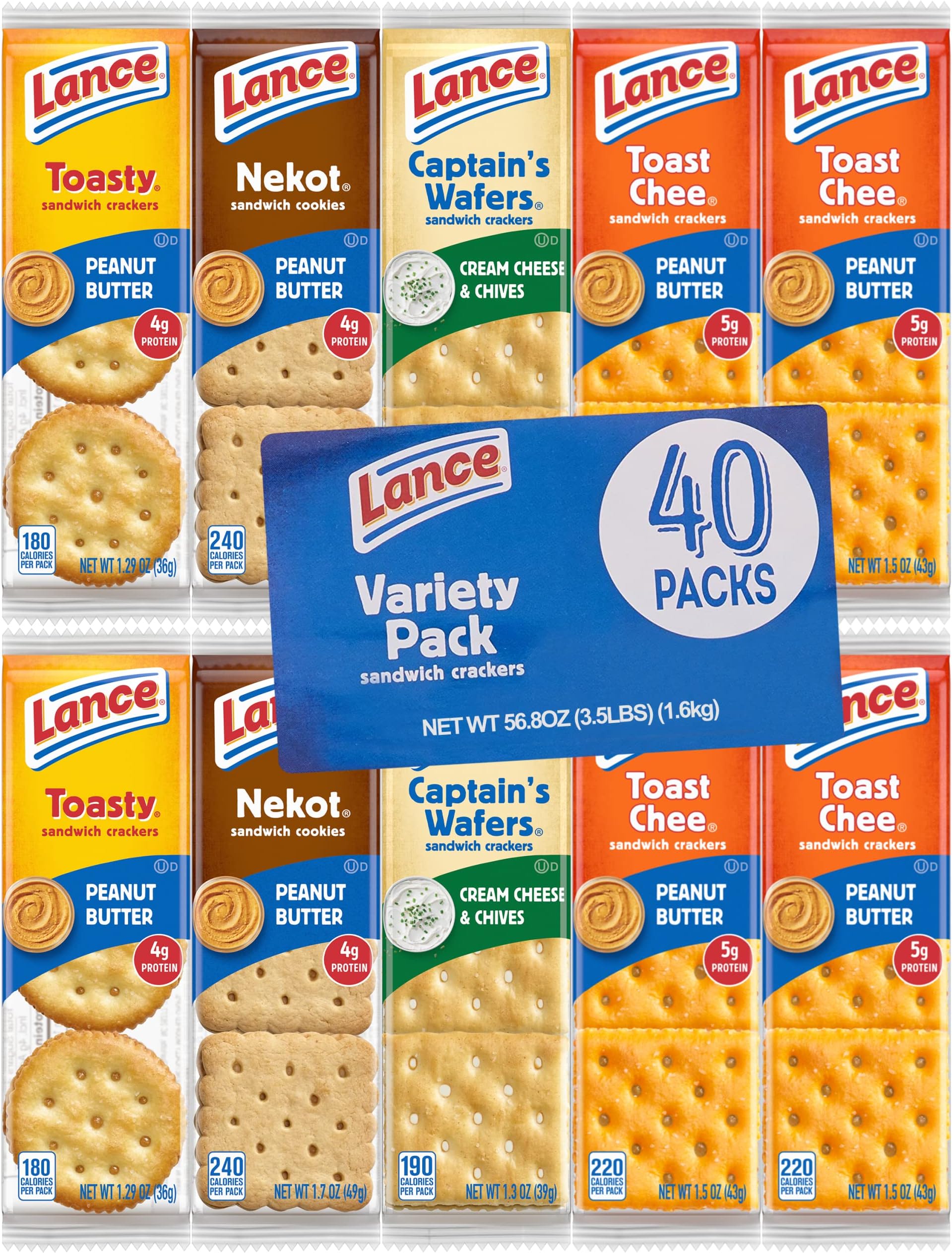 Amazon.com: Lance Sandwich Cracker Variety Pack (40 Count) (Pack of 2)