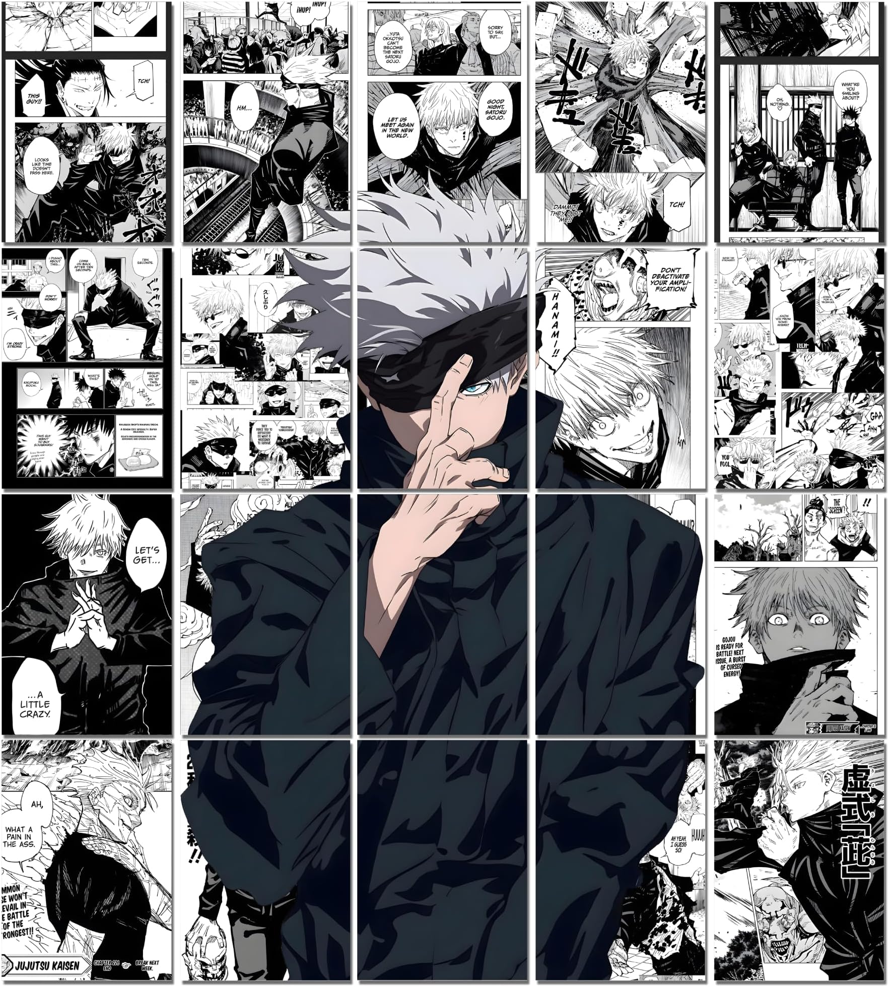 Moment Prints Gojo Satoru Manga Collage Poster Set - Set of 20, 210 mm ...