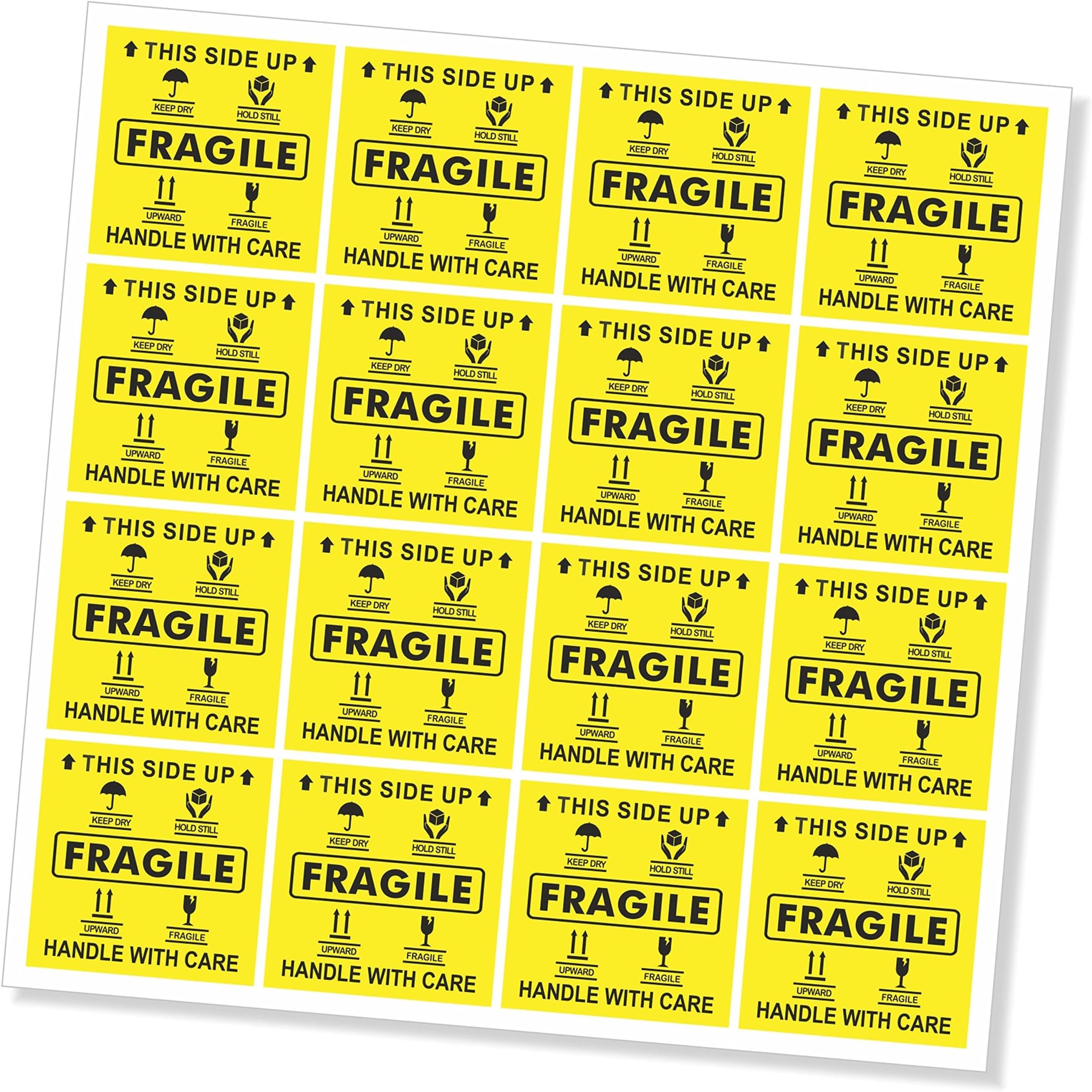 Suvigya Laminated Fragile Stickers for Packing, 3x3 Cms, Extra Small ...