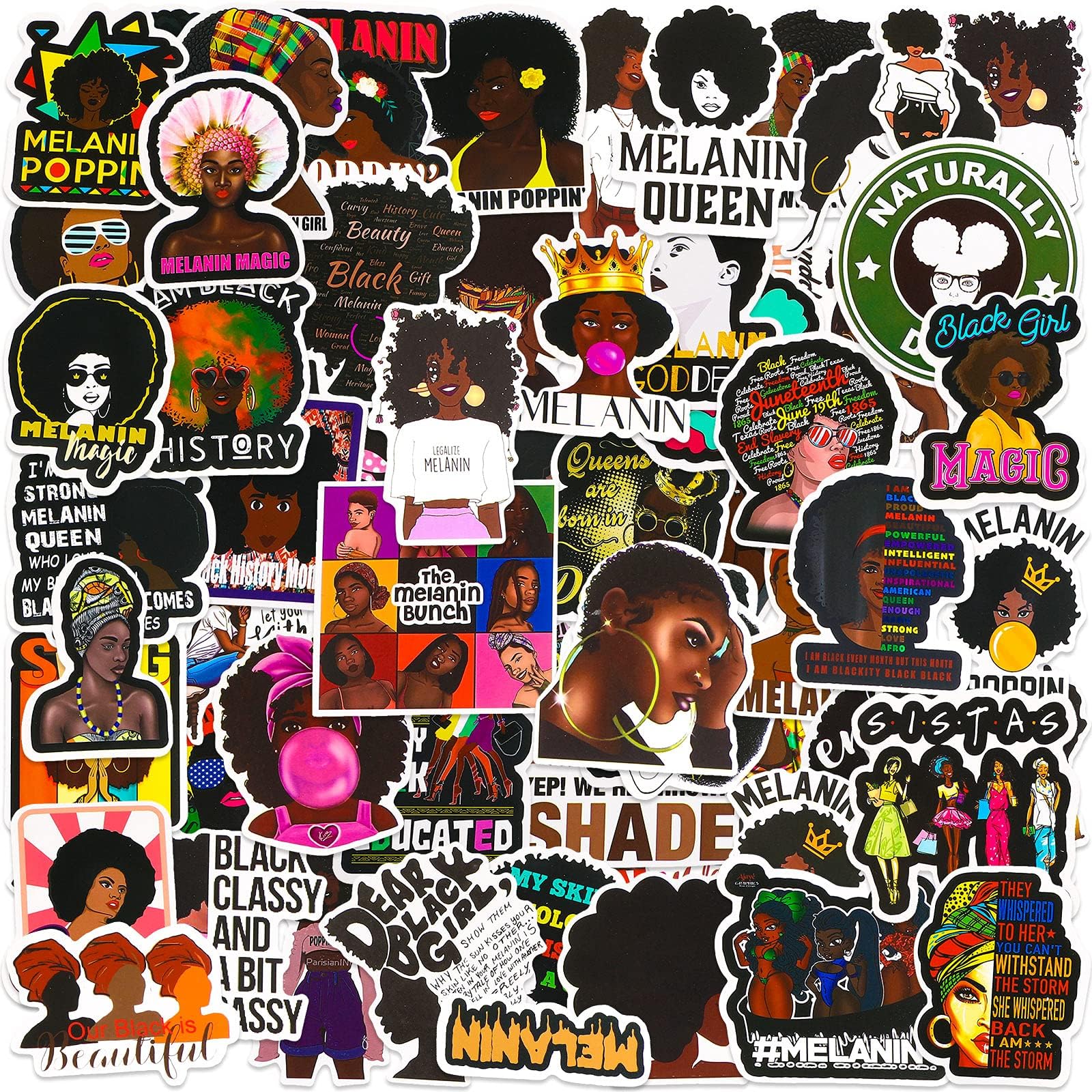 Amazon.com: Black History Month Round Stickers Party Supplies African ...