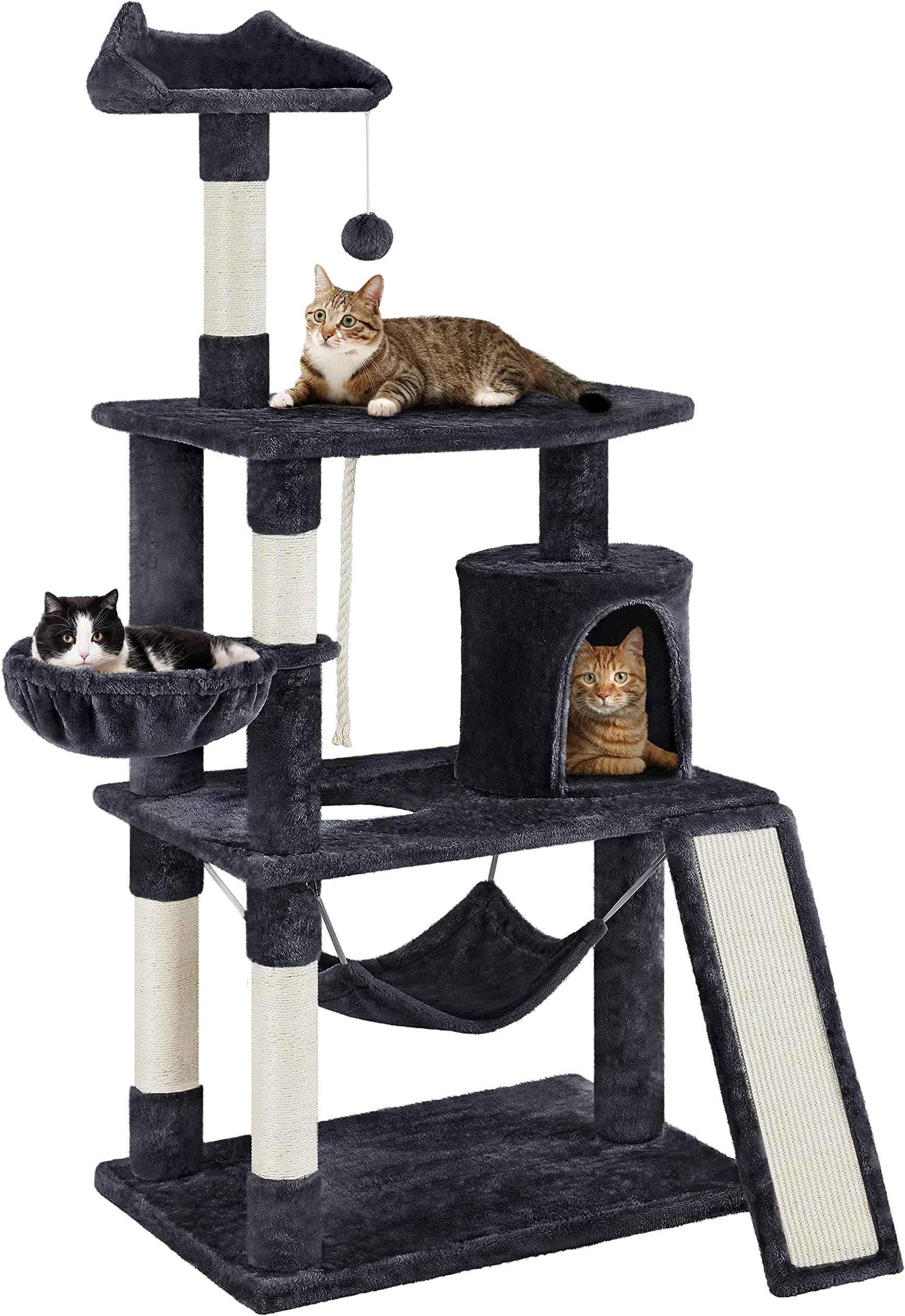 Amazon.com : Large Cat Tree 59 Inche, Multi-Level Cat Tower Condo for ...