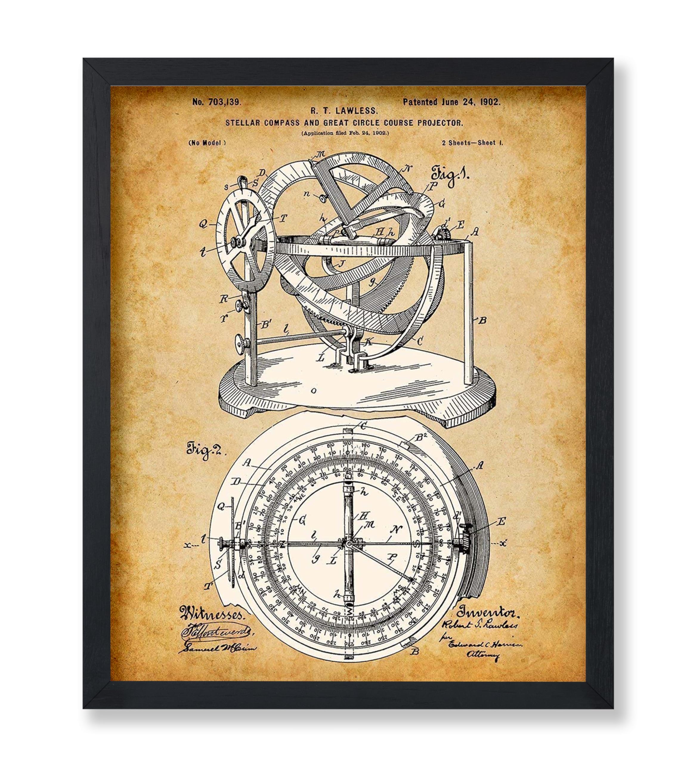 Amazon.com: Astronomy Poster - Nautical Stellar Compass - 8x10 Unframed ...