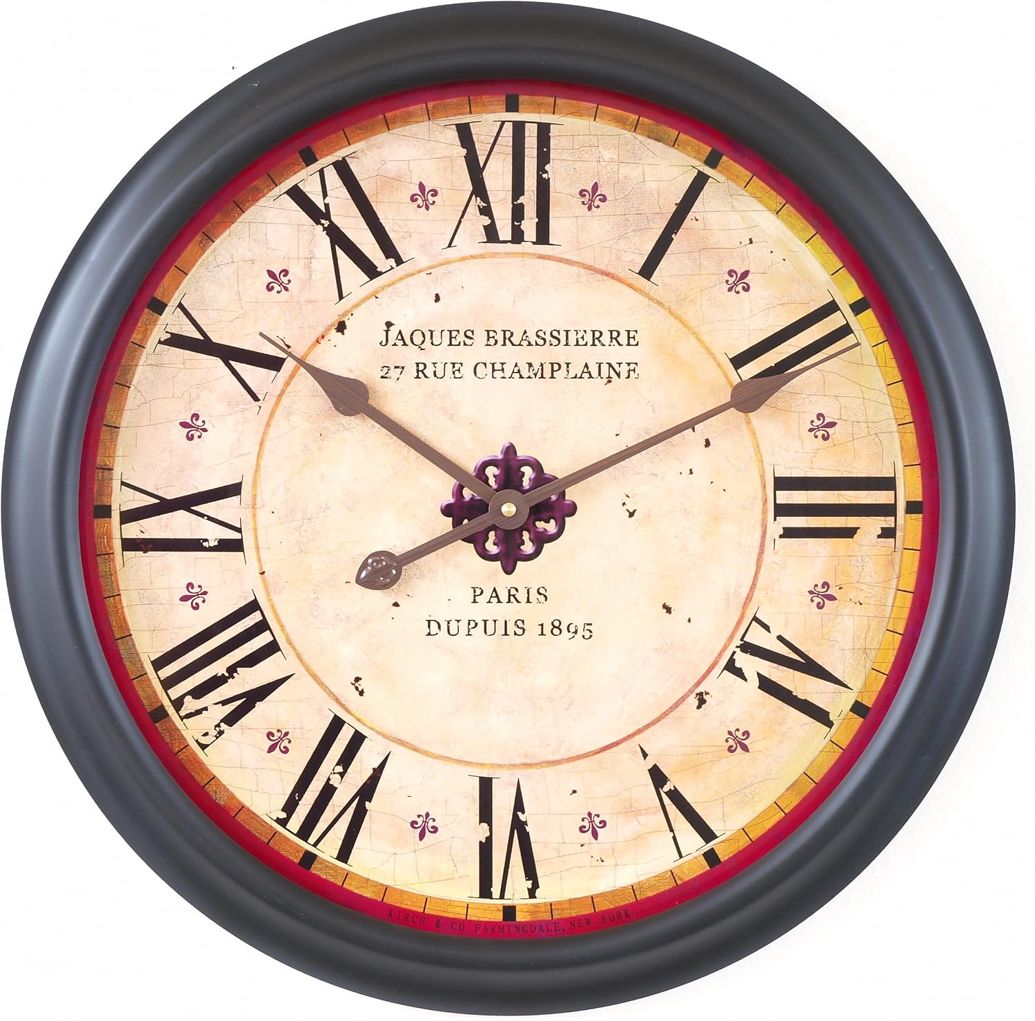 Amazon.com: New Haven Oversized Distressed Parisian Wall Clock : Home ...