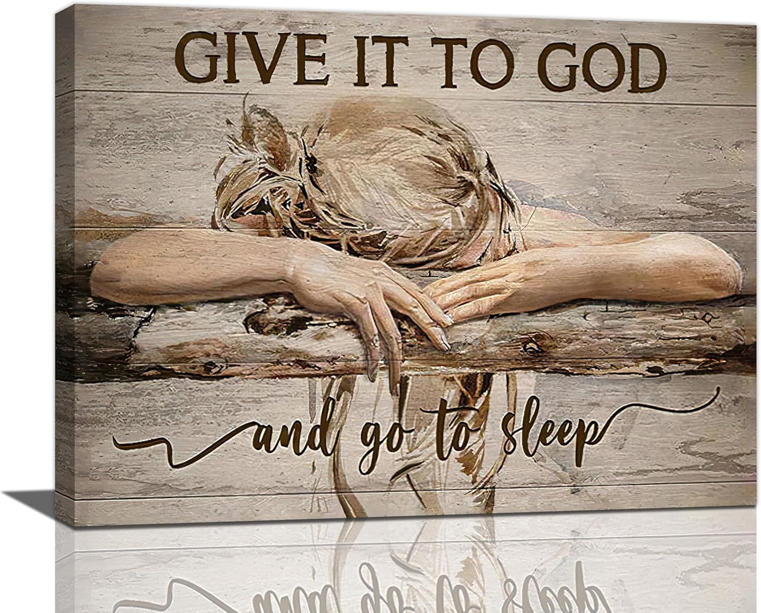 Farmhouse Wall Decor for Bedroom Give It to God and Go to Sleep Sign ...