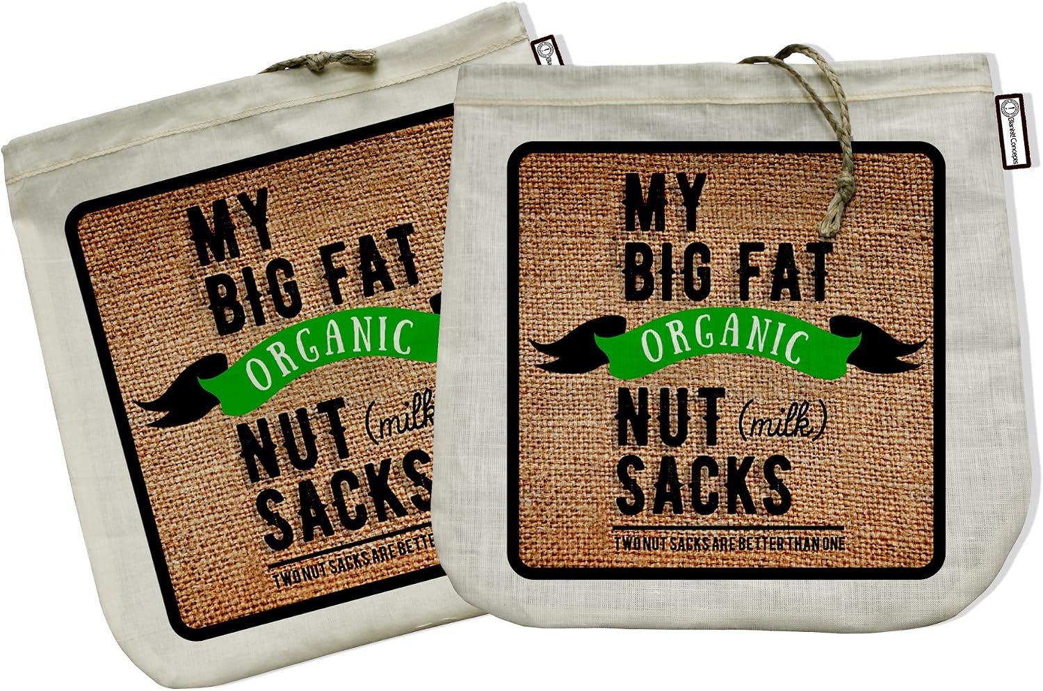 Amazon.com: My Big Fat Organic Nut (milk) Sacks. Set of 2 Bags (12"x12 ...