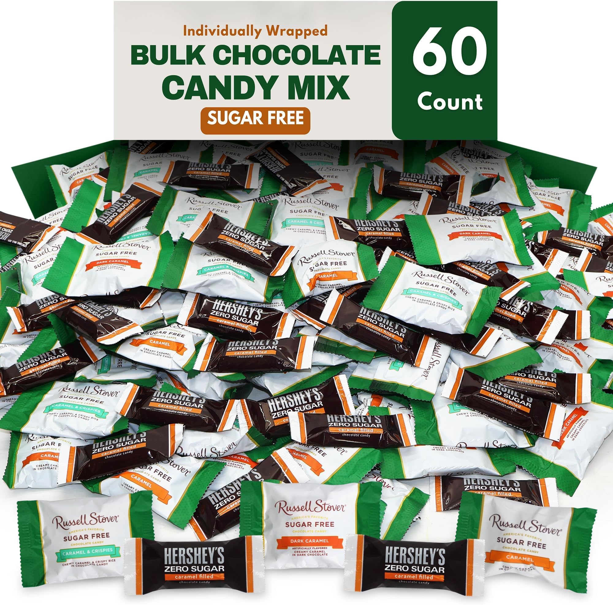 Amazon.com: Hershey Zero Sugar Assorted Chocolate Candy Bag - 2lb ...