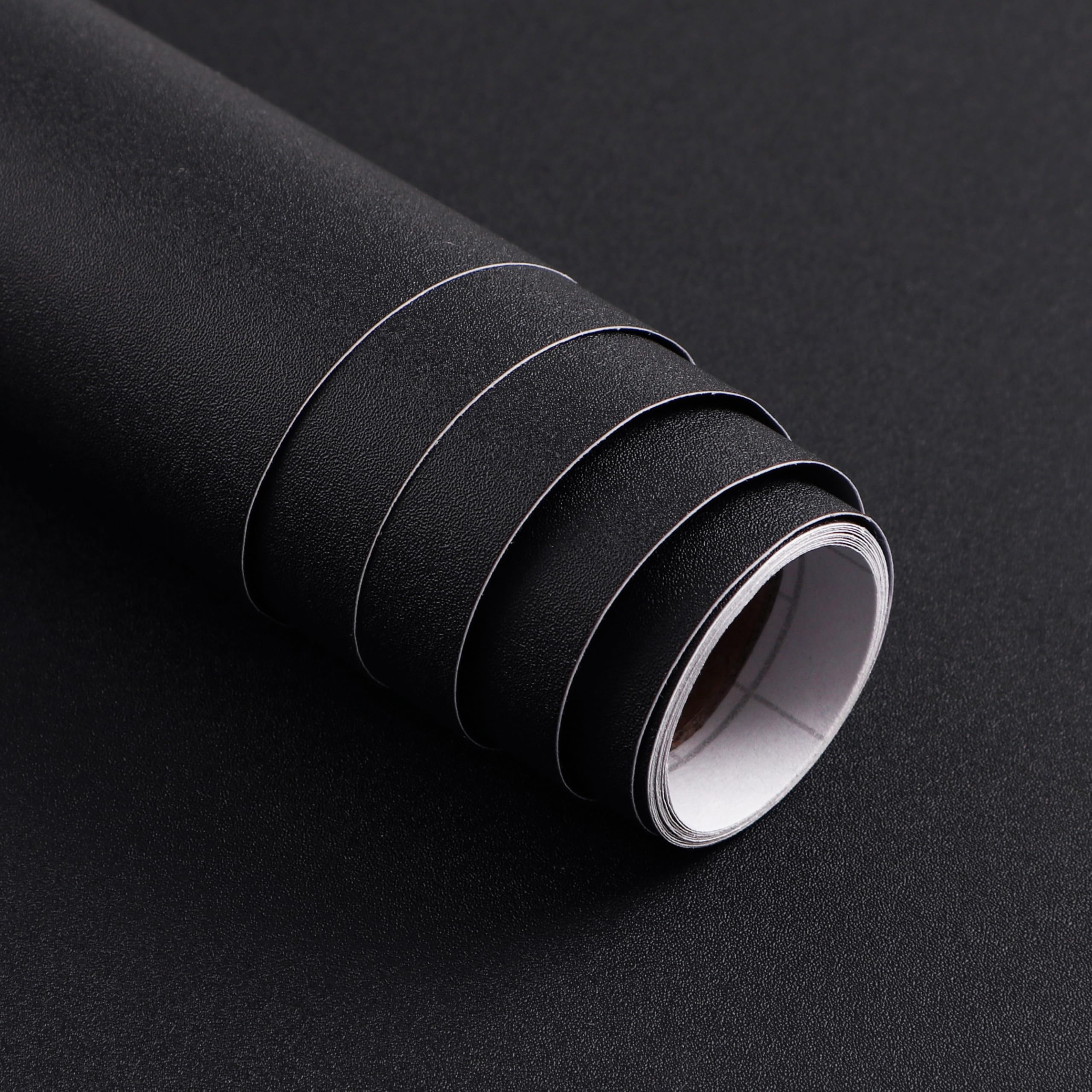 Micpolo 15.7" x 394"Black Wallpaper Matte Black Contact Paper Self ...