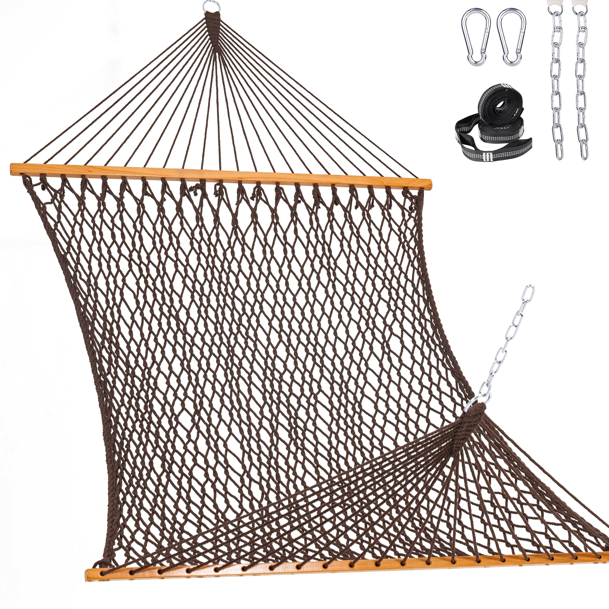 Lazy Daze Hammocks Double Rope Hammock, 2 Person Traditional Outdoor ...