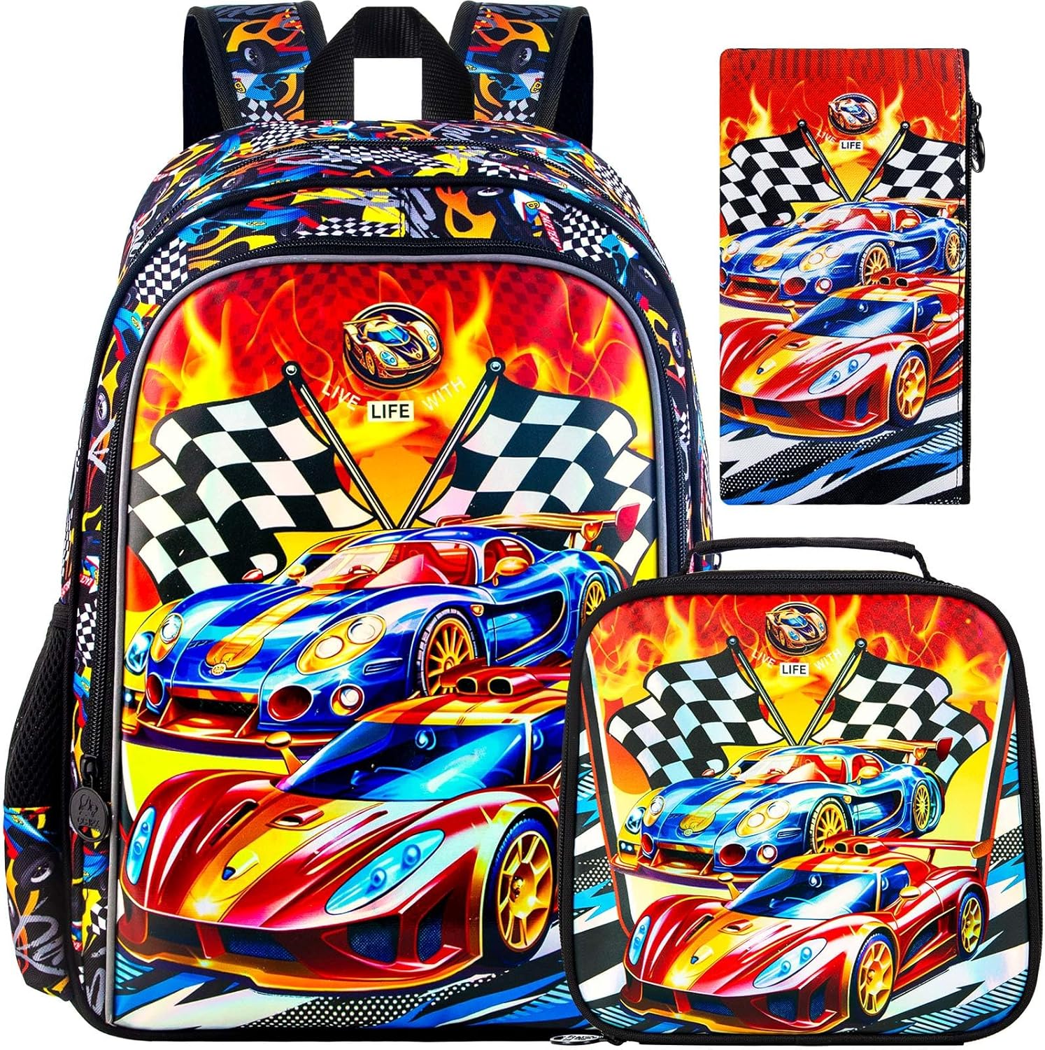 Amazon.com | HPJGD 3PCS Car Backpack for Boys, Water Resistant Kids ...