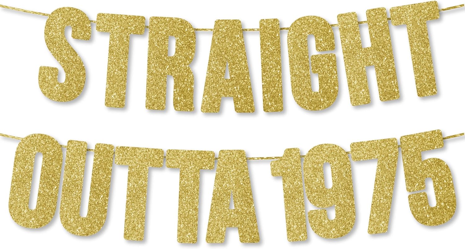 Amazon.com: Pre-Strung Straight Outta 1975 Banner for 50th Birthday ...