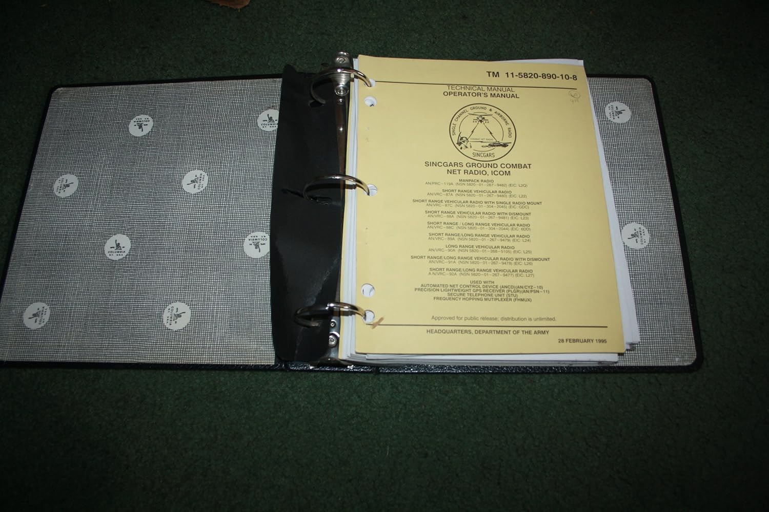 Department of the Army Technical Manual Operator's Manual Sincgars ...