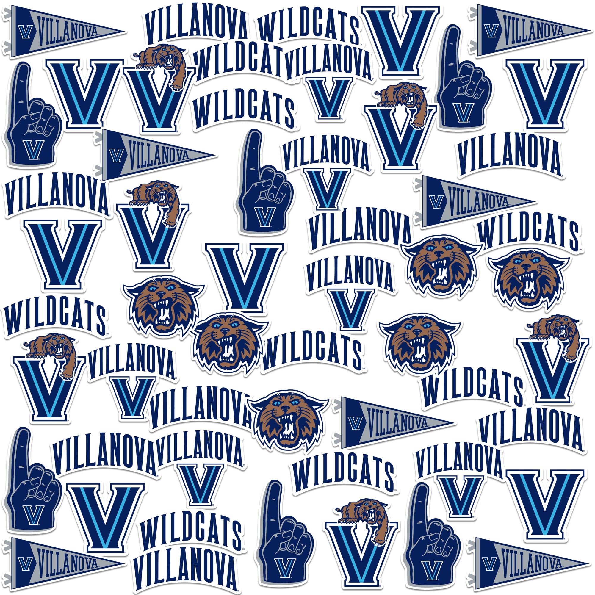 Amazon.com: Villanova University 50ct Vinyl Large Deluxe Stickers ...