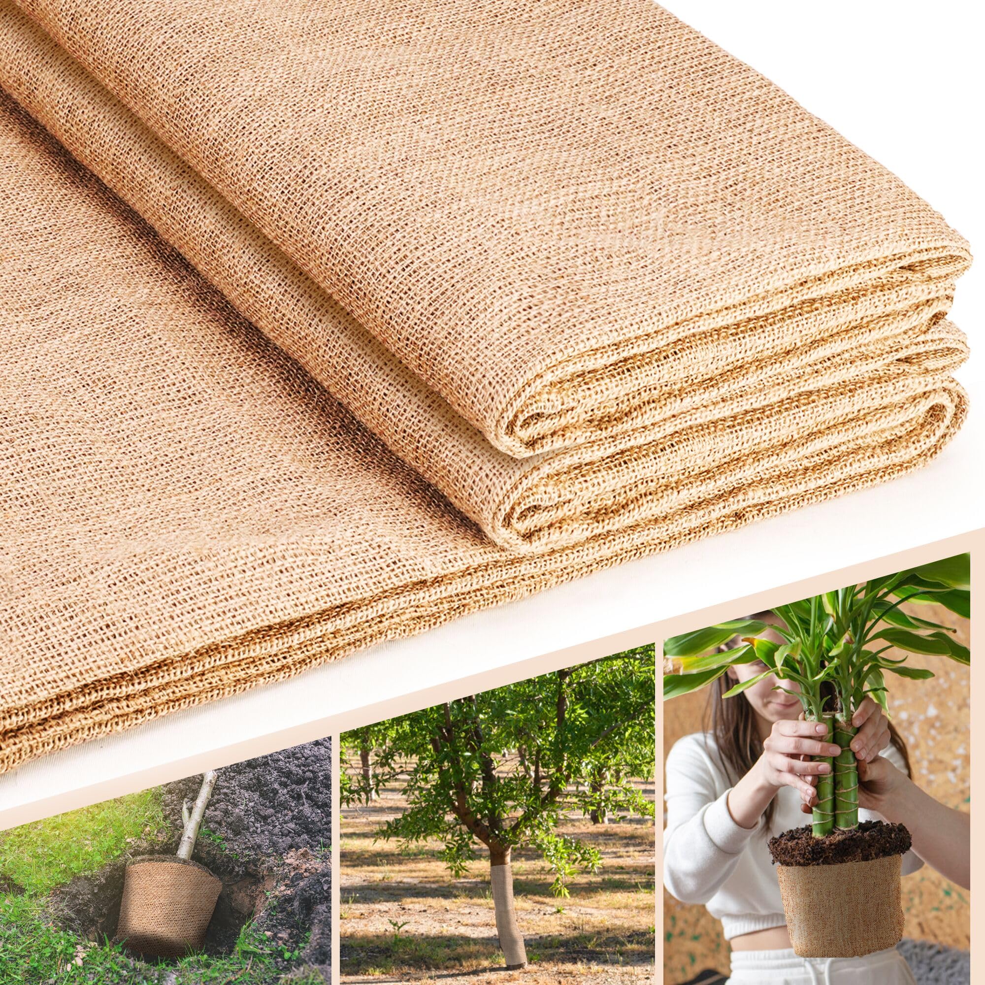 Amazon.com : UCandy 40 INx24 Ft Natural Burlap Plant Covers, Tree Wrap ...