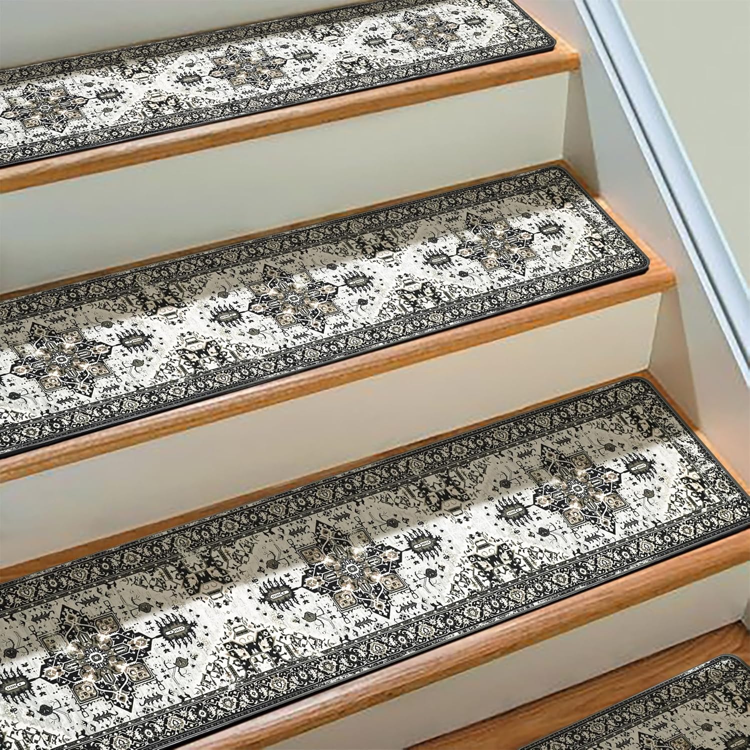 Boho Stair Treads Non Slip - Carpet Stair Treads for Wooden Steps ...