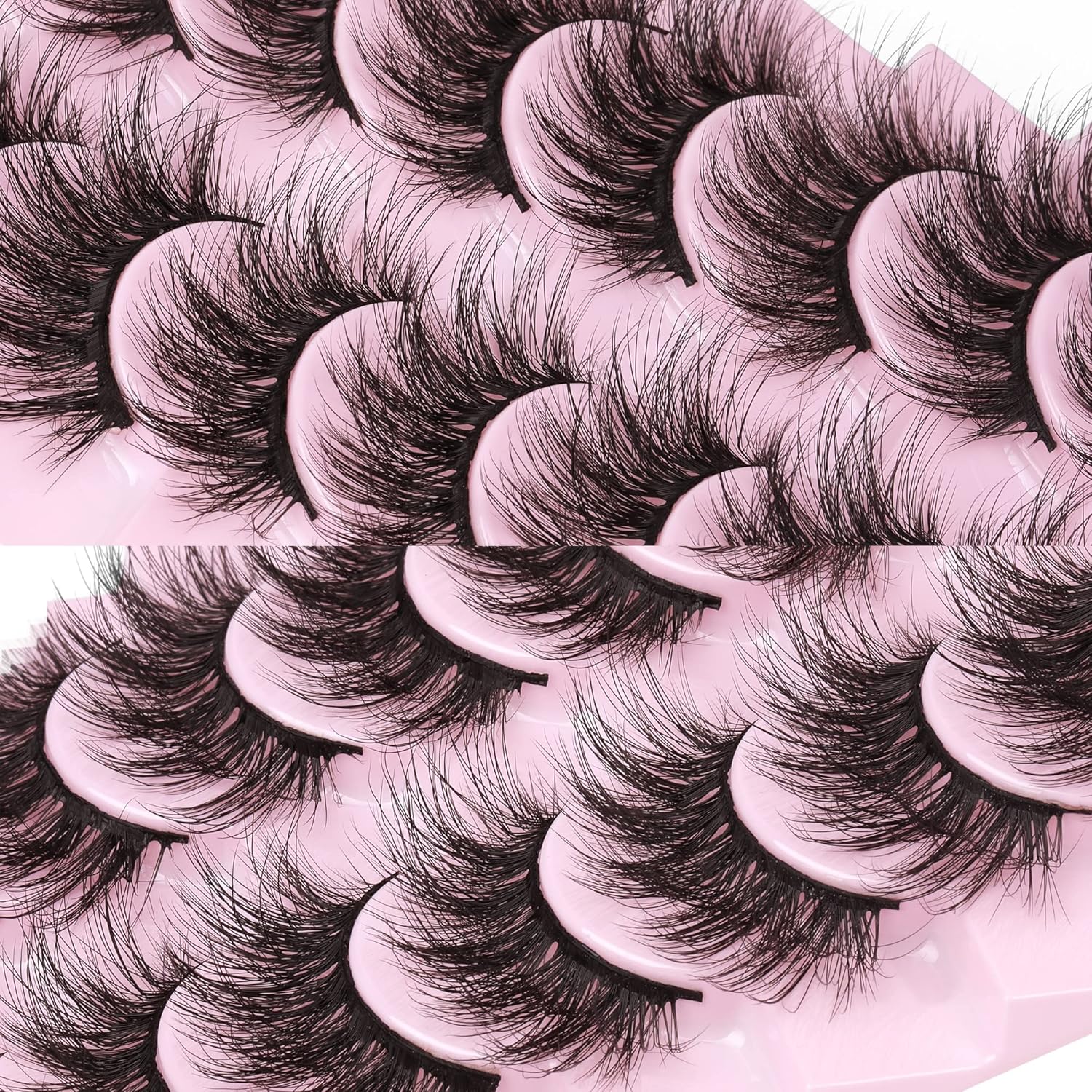 Amazon.com: wiwoseo Eyelashes Natural Volumn Fluffy Faux Mink Lashes ...