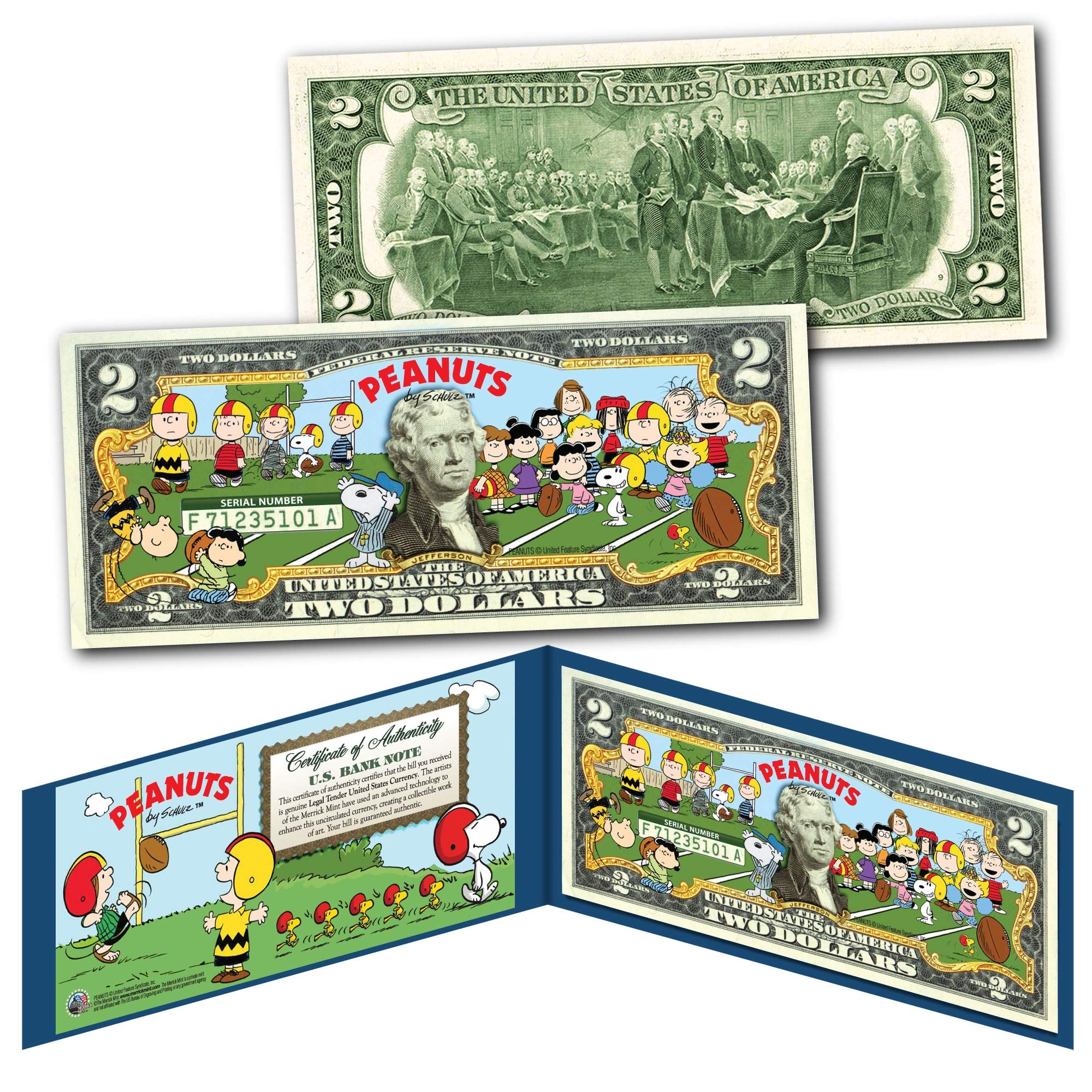 Amazon.com: Peanuts Gang Football Charlie Brown Snoopy Uncirculated Two ...