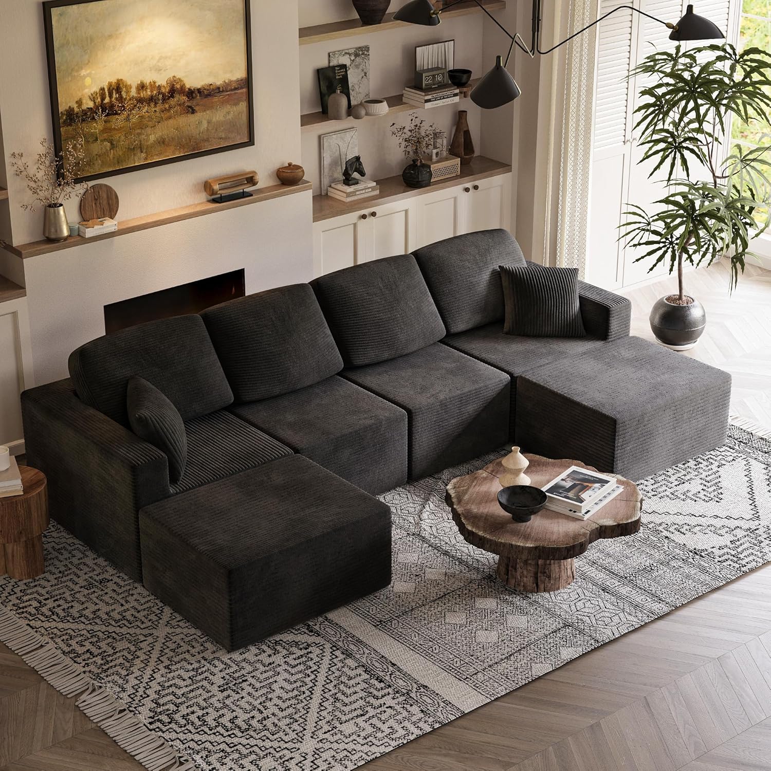 Amazon.com: Shahoo 126" Modular Sectional Sofa, Cloud Couches for ...