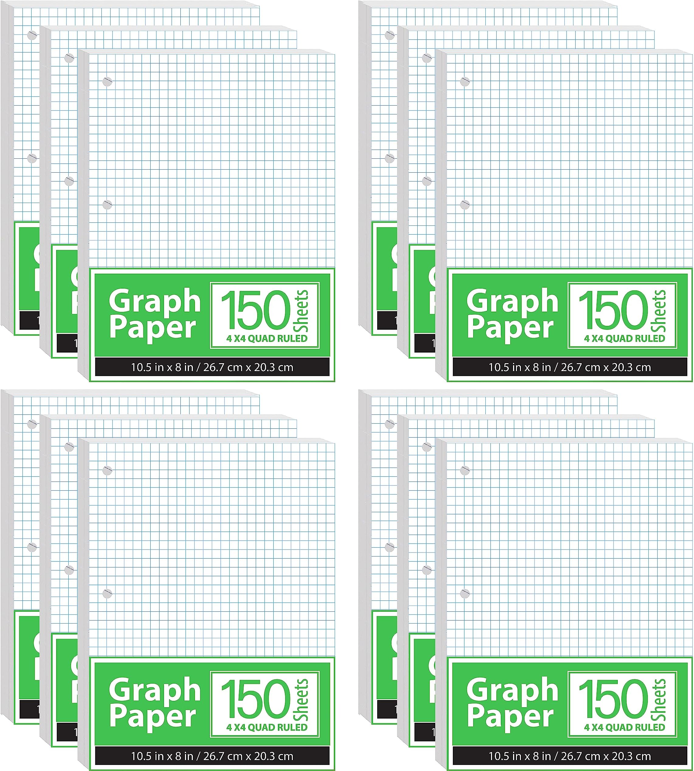 Amazon.com : Graph Paper, Loose Leaf Graph Paper, 5 x 5 Squares Per ...