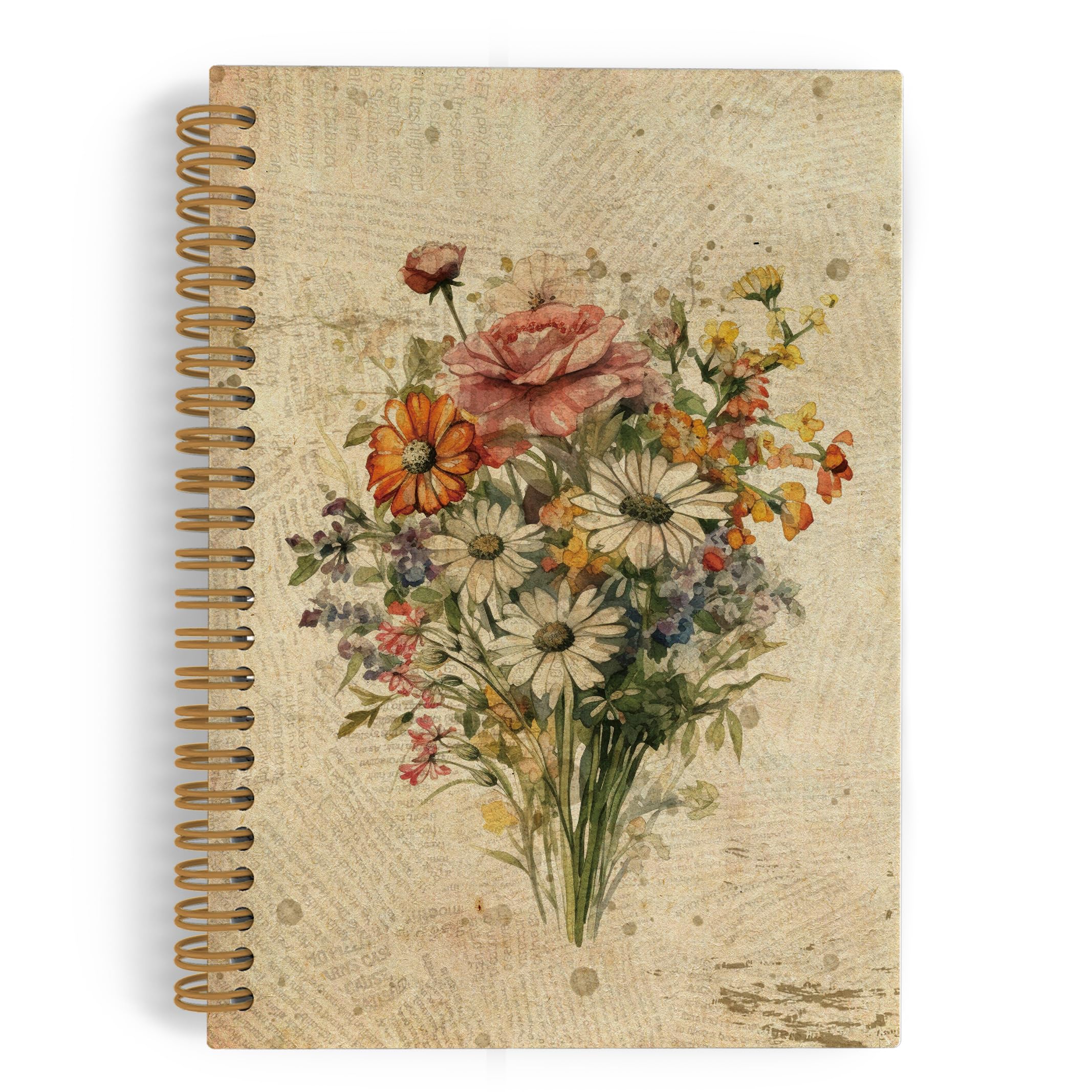 Amazon.com : QLMX Vintage Floral Spiral Notebook, Flower Journal ...