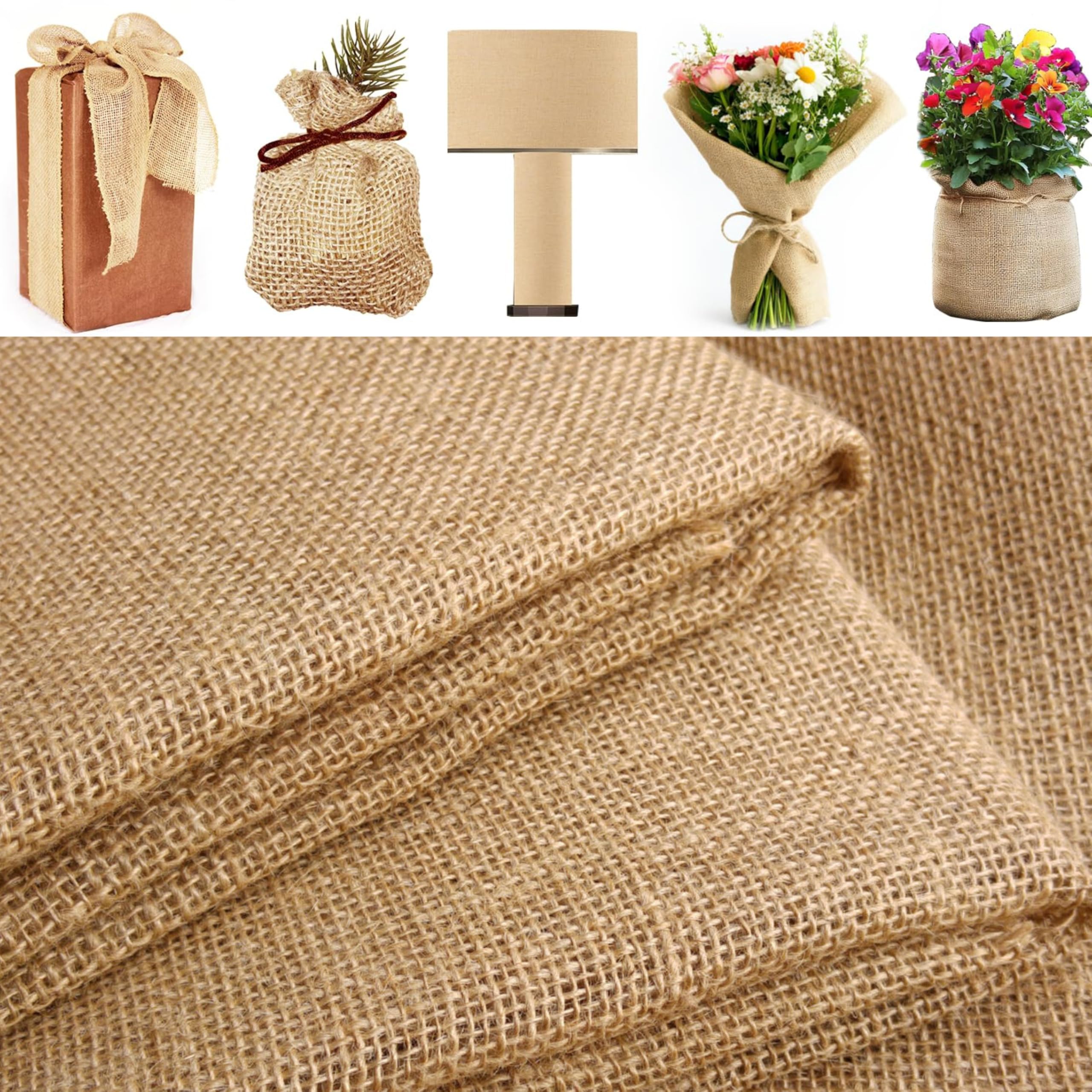Amazon.com : VERDYOL Burlap Fabric 45" x15' | Versatile Burlap Fabric ...