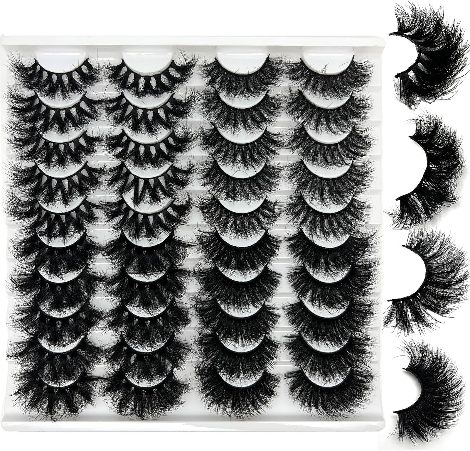 Amazon.com: 5D Mink Lashes Natural Look False Eyelashes Waved Fluffy ...