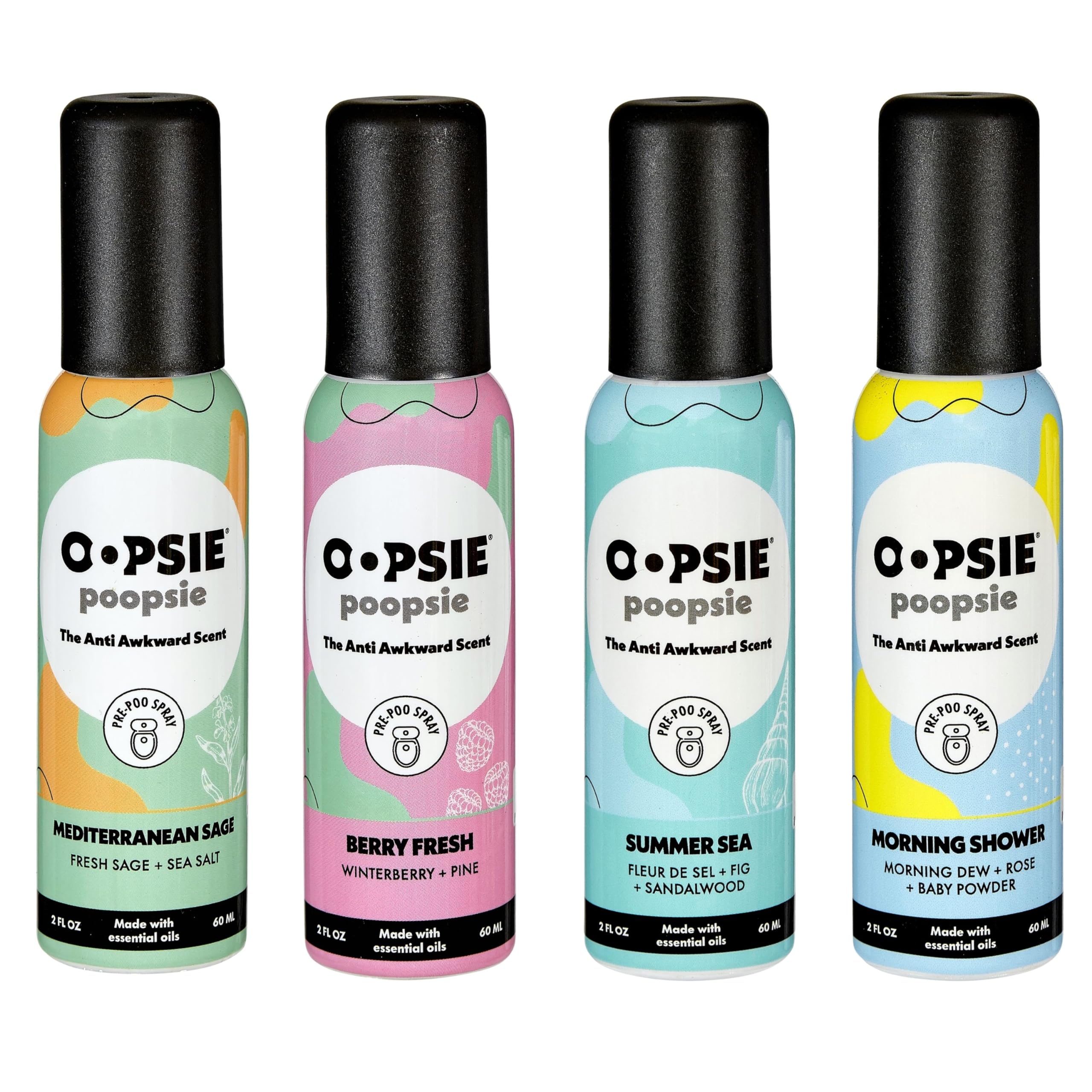 Amazon.com: Oopsie Poopsie Pre Poop Spray - 4 Pack Natural Pre Poo ...