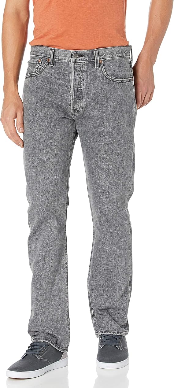 Levi's Men's 505 Regular Fit Jeans, Rinse - Dark Wash, 42W x 29L ...