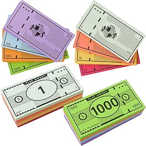 Amazon.com: Play Money - 520 Pcs for Board Games - 65 of Each Bill in 8 ...