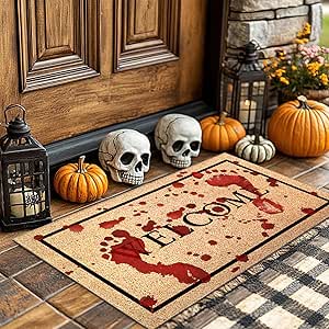 Amazon.com: Halloween Horror Decorations Door Mat, 3D Ghost Welcome ...