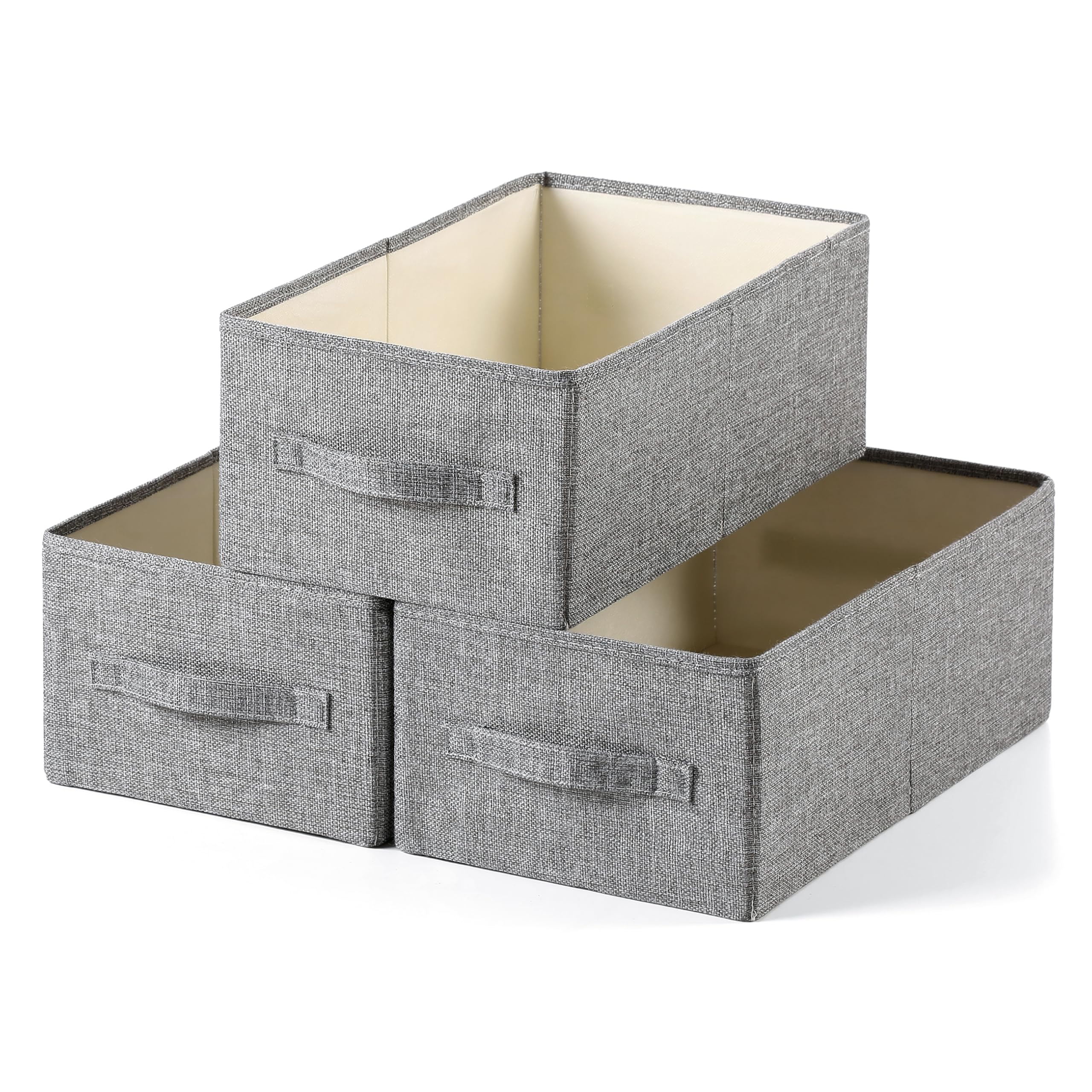 Amazon.com: Linen Folding Storage Bins, 3 Pack Large Storage Baskets ...