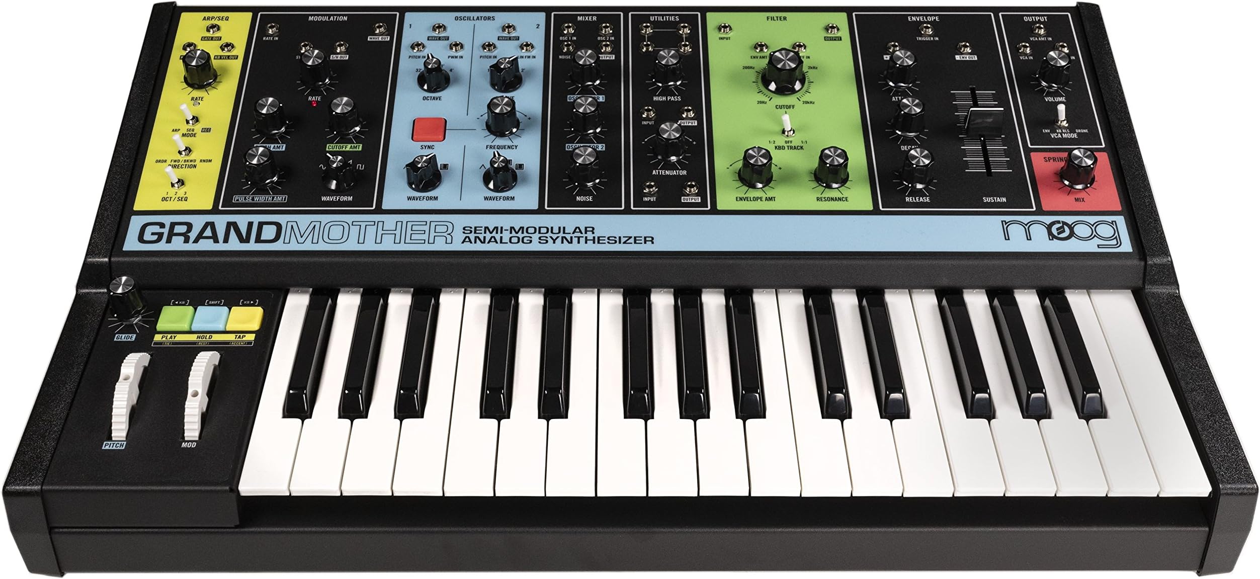 Amazon.com: Moog Grandmother Semi-Modular Analog Keyboard Synthesizer ...