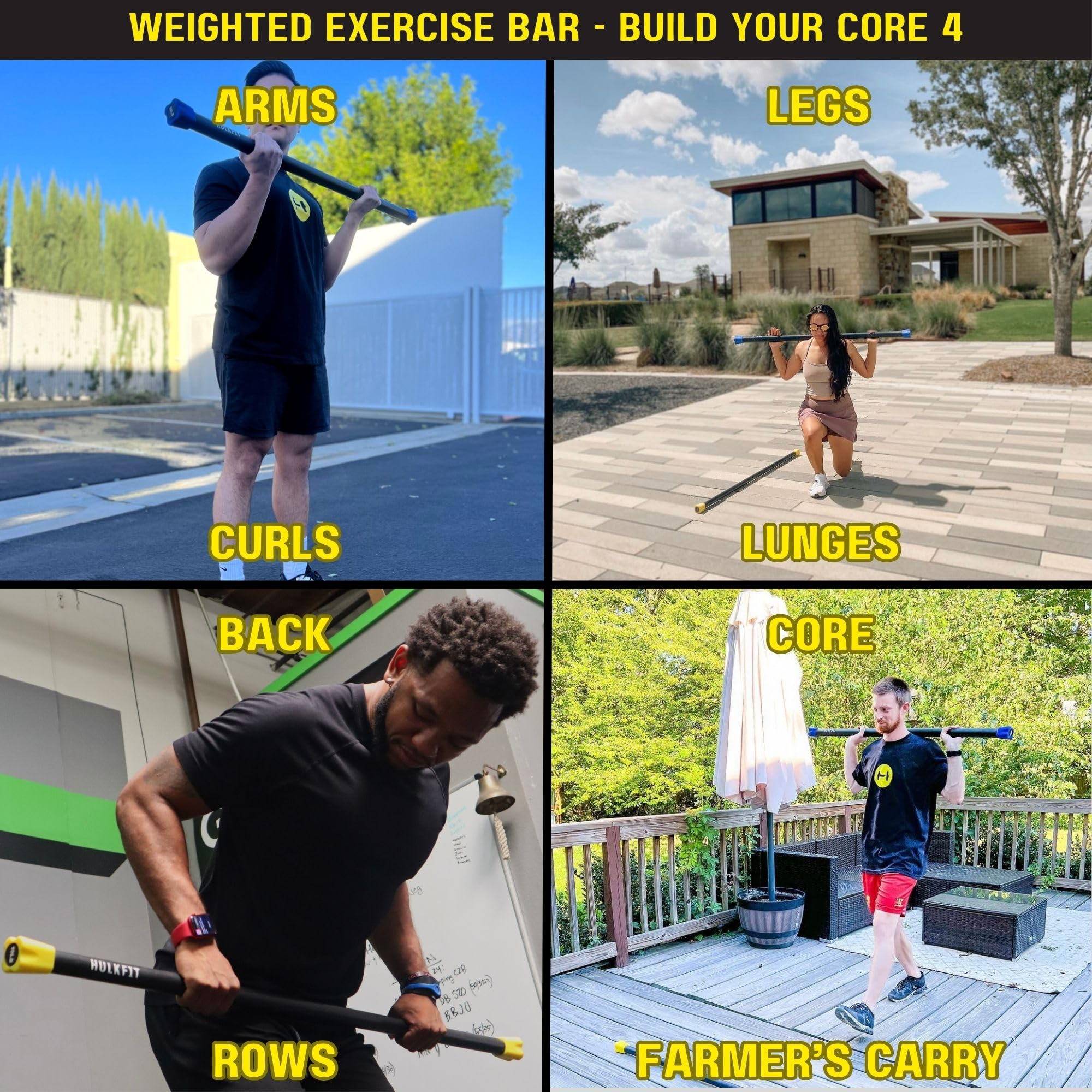 Snapklik.com : HulkFit Total Body Workout Weighted Bar Weighted Workout ...