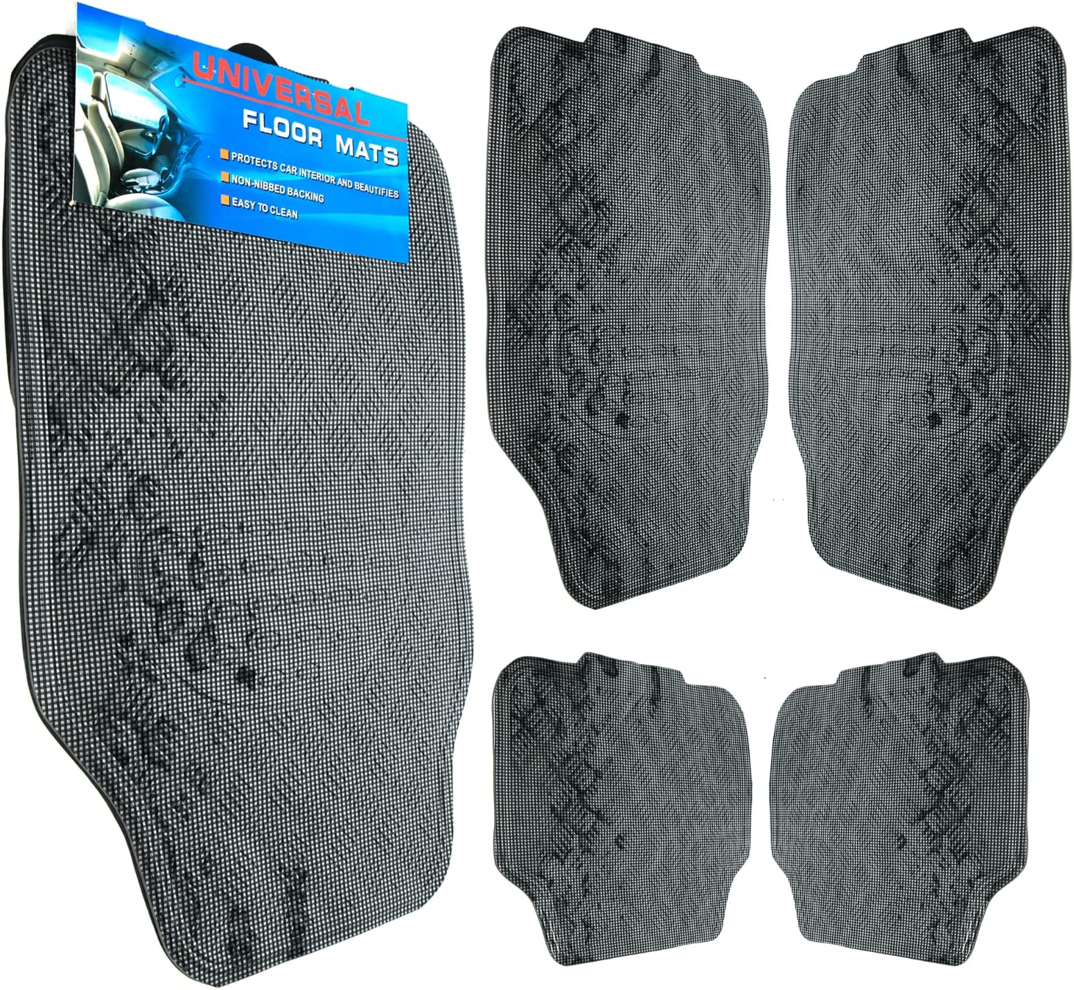 Nyxi Heavy Duty 4 Piece Rubber Car Mat (Front + Rear) Universal Non ...