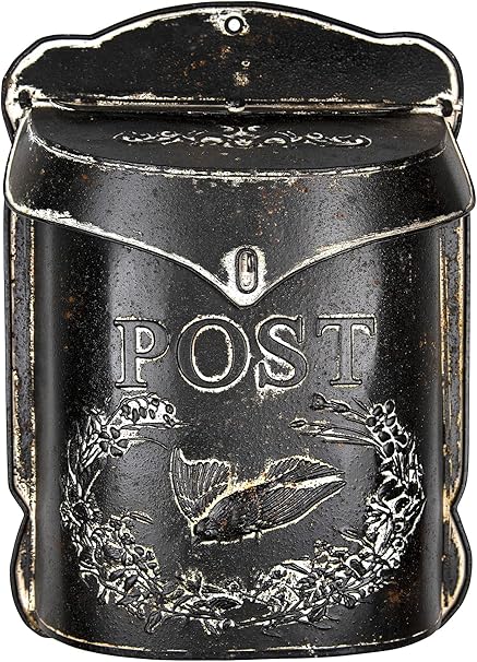 Amazon.com: Creative Co-Op Black Embossed Tin Post Letter Box : Tools ...