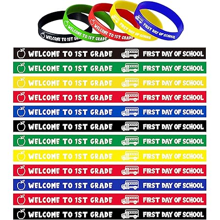 Amazon.com : Welcome Back to School Bracelets Silicone Wristbands ...